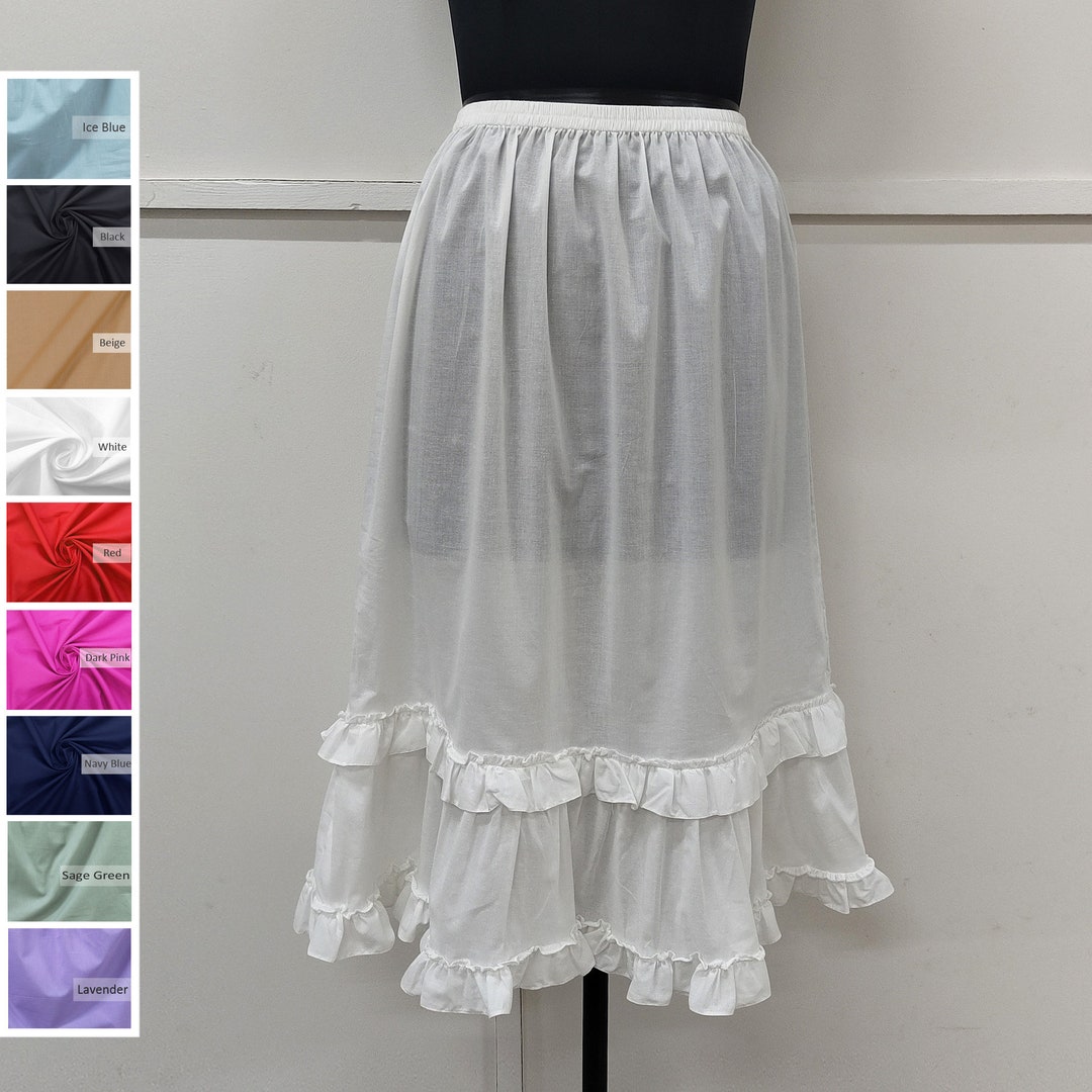 Cotton Ruffle Half Slip Petticoat, Hippie Dress Extender, Underskirt ...
