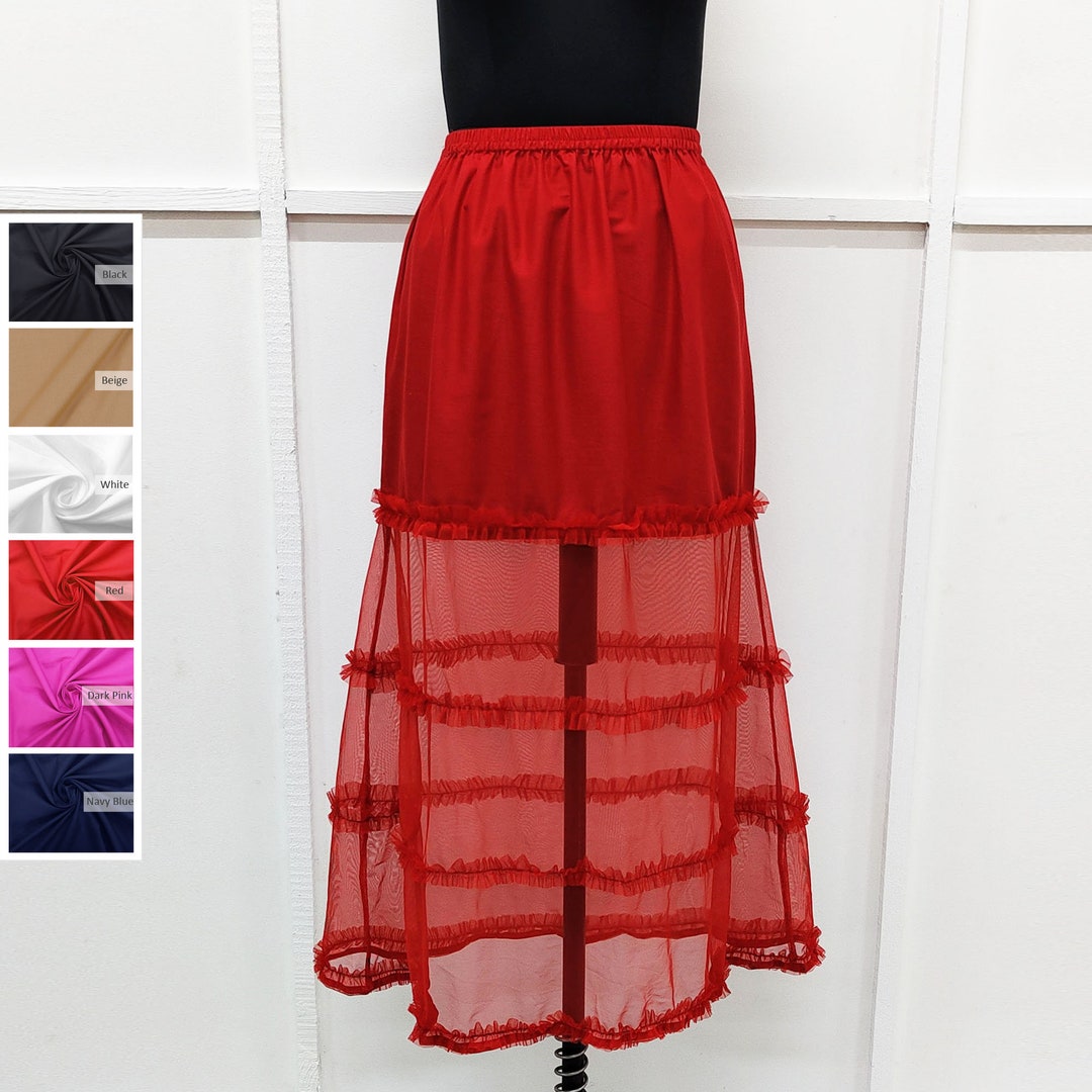 Ruffle Half Slip, Cotton Underskirt, Customized Dress Extender, Frill ...