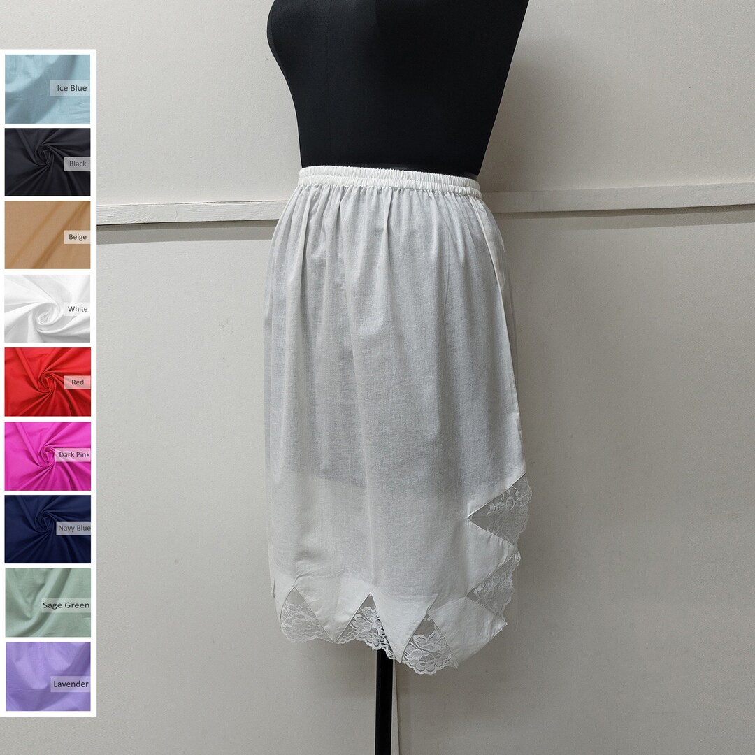 Cotton Lacey Half Slip, Underskirt With One Side Slit, Customized Dress ...