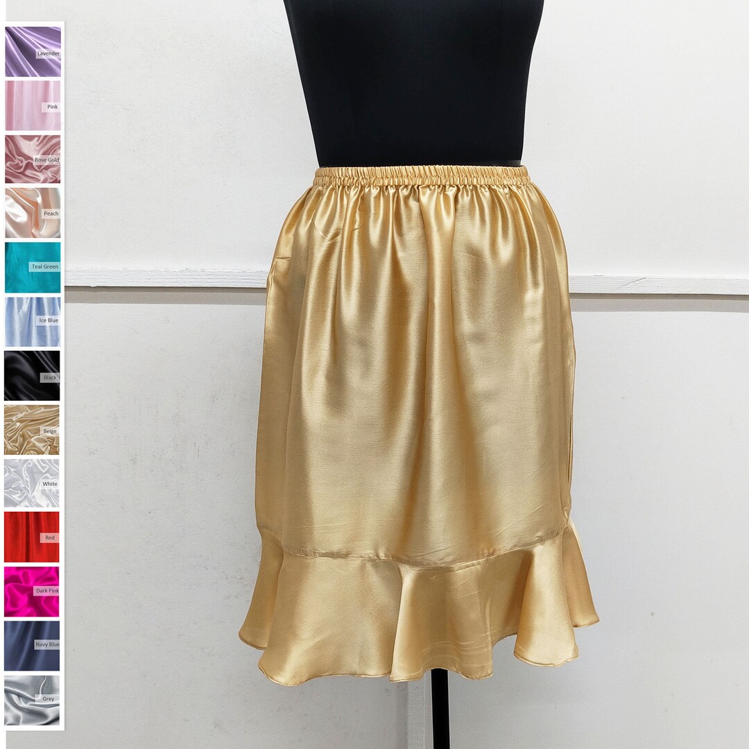 Satin Half Slip, Ruffle Satin Underskirt, Dress Extender, Petticoat ...