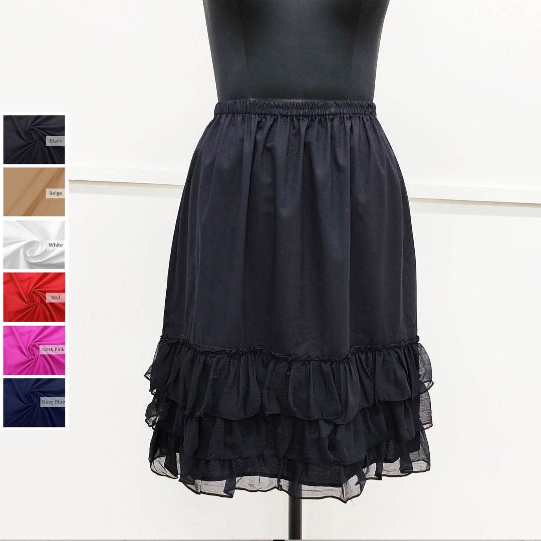 Cotton Ruffle Half Slip, Frill Underskirt, Petticoat for Women, Ruffle ...
