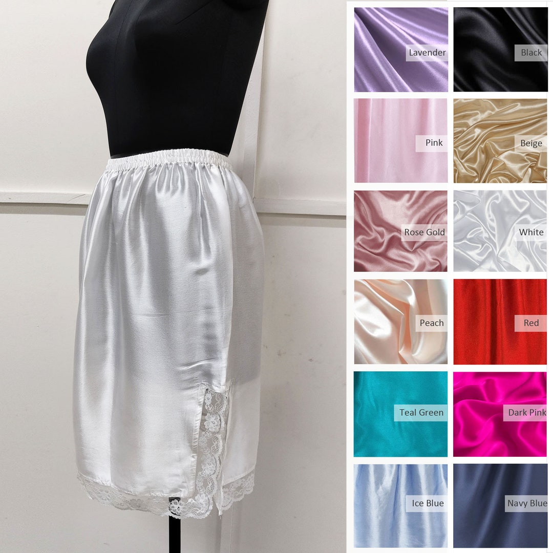 Satin With Slit Half Slip Dress Extender Satin Lacey - Etsy
