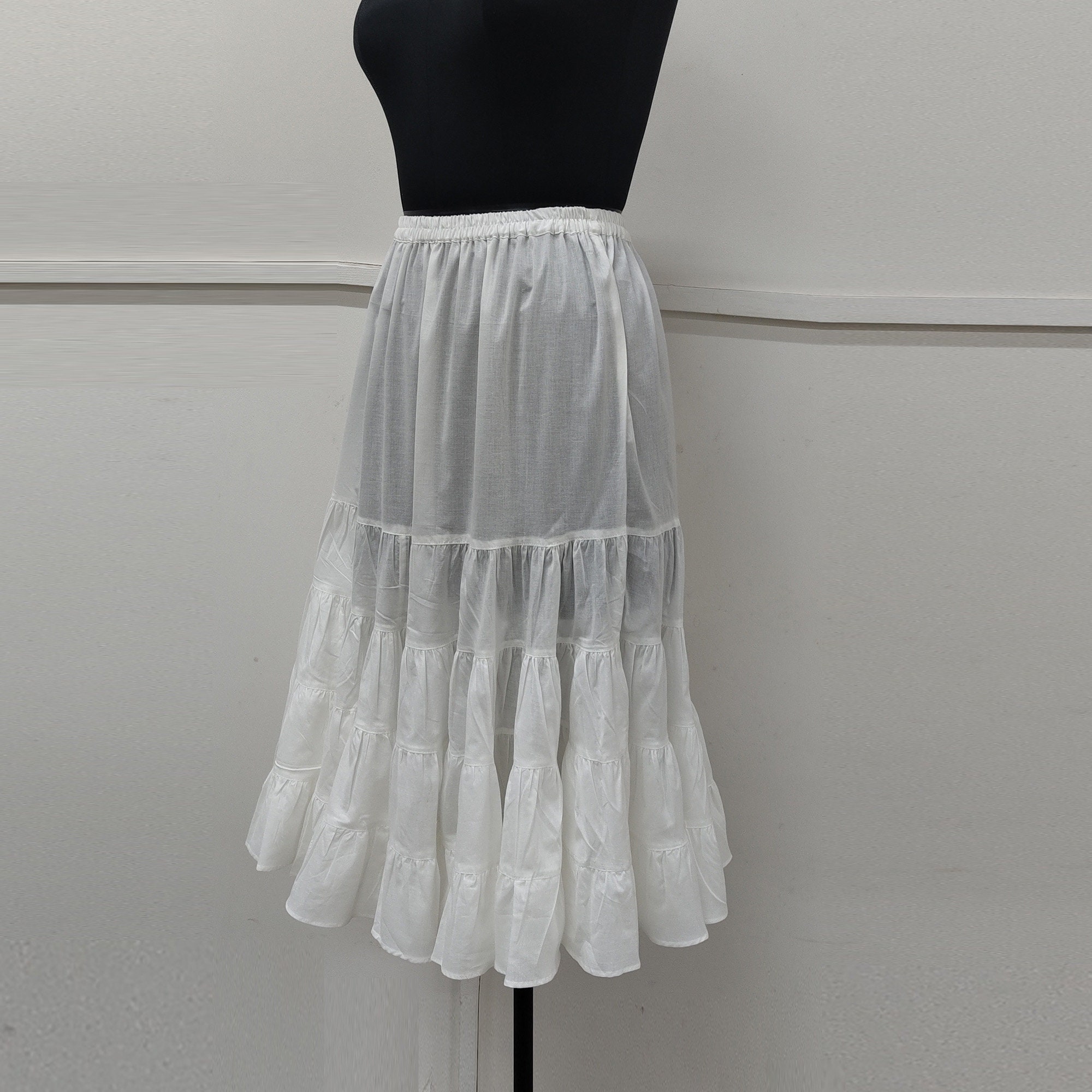 Cotton Ruffle Half Slip Petticoat, Underskirt, Hippie Dress Extender ...