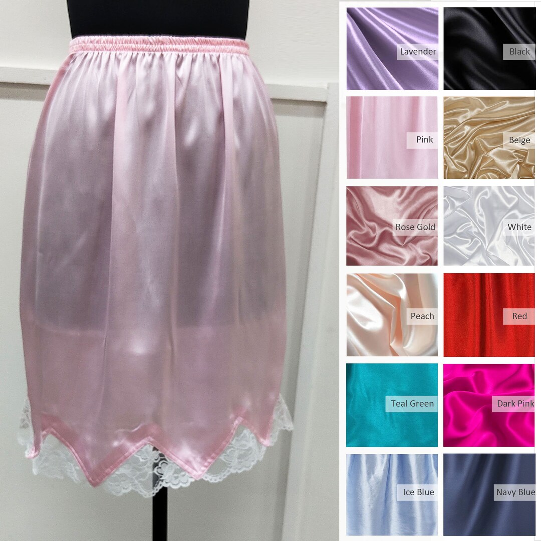 Satin Lacey Half Slip Dress Extender Satin Lacey Underskirt - Etsy New ...