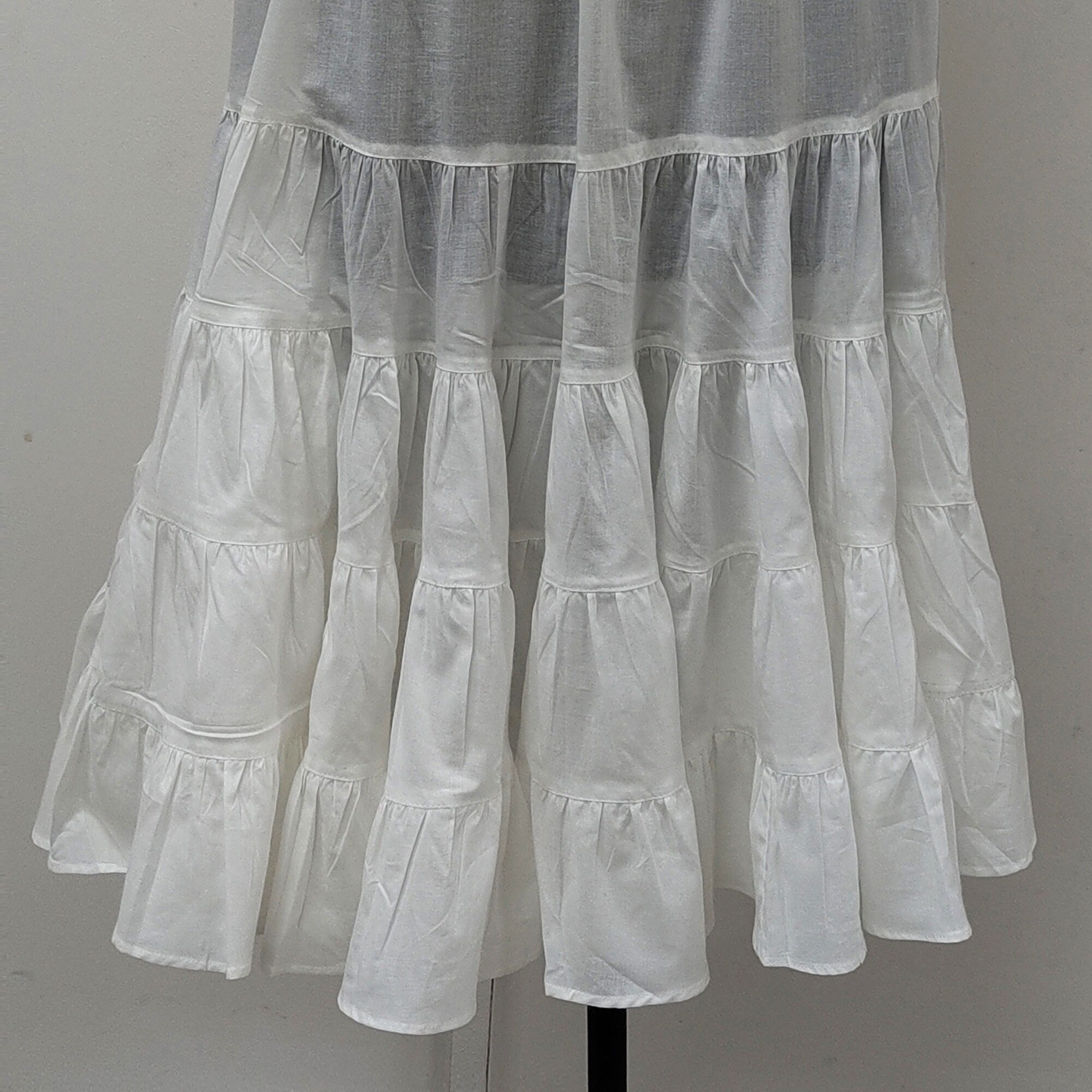 Cotton Ruffle Half Slip Petticoat, Underskirt, Hippie Dress Extender ...
