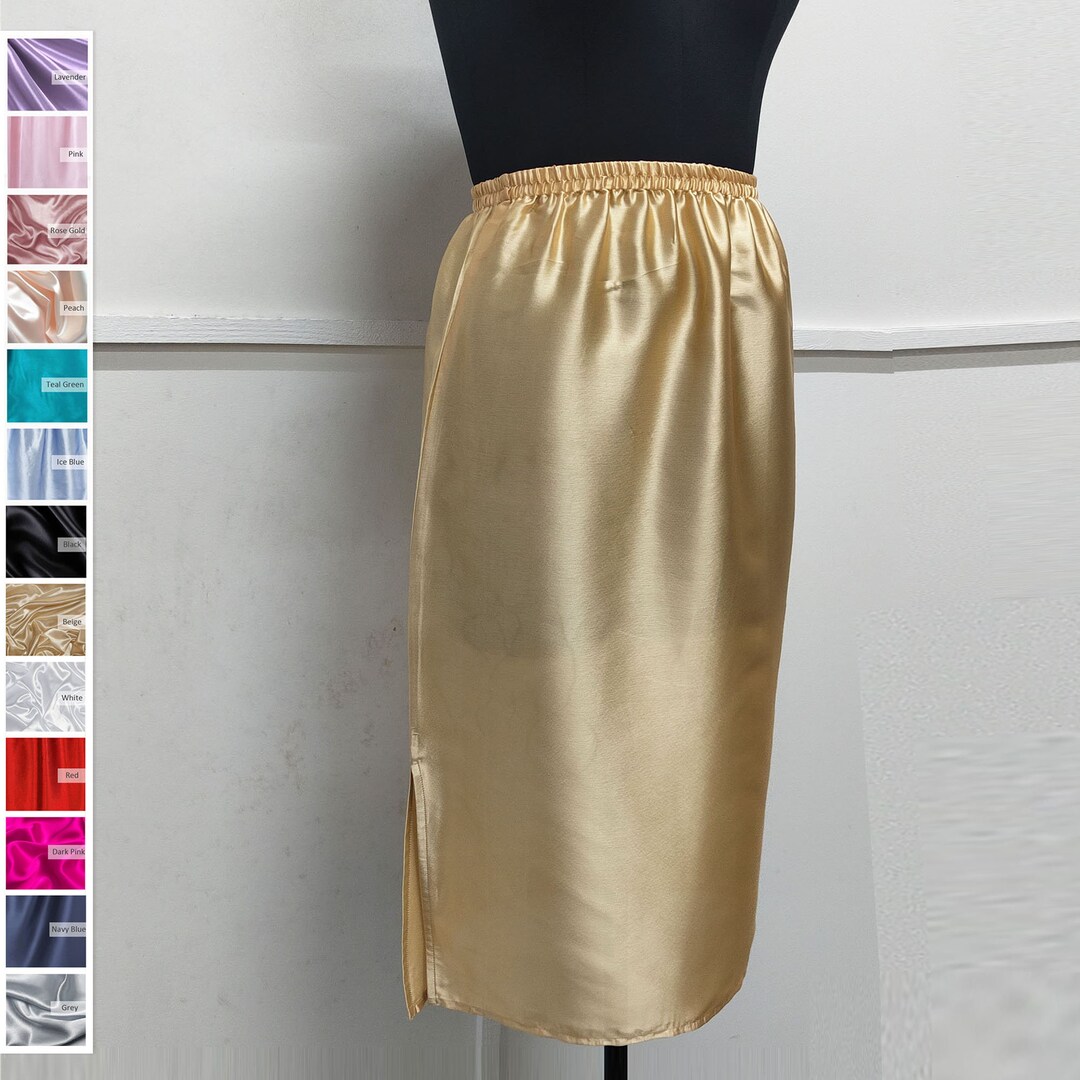 Satin Half Slip, Underskirt, Petticoat With Slit , Customized Dress ...