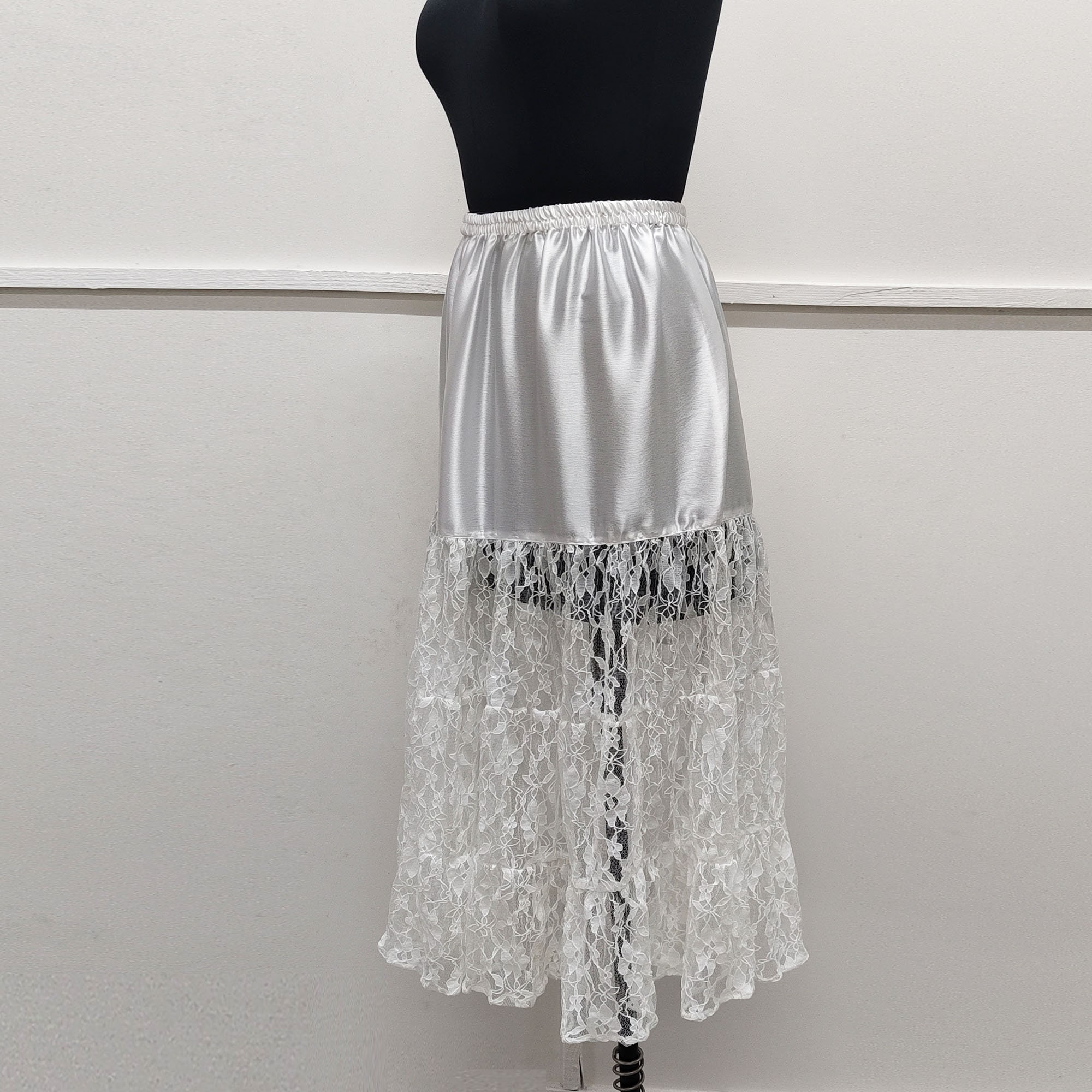 Satin Ruffle Half Slip, Dress Extender, Satin Underskirt, Satin ...