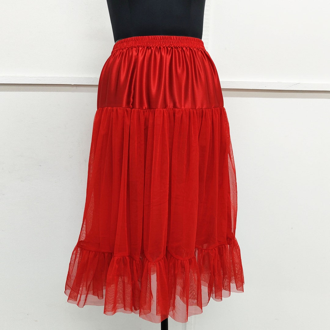 Satin Ruffle Half Slip, Underskirt, Frill Satin Petticoat, Customized ...
