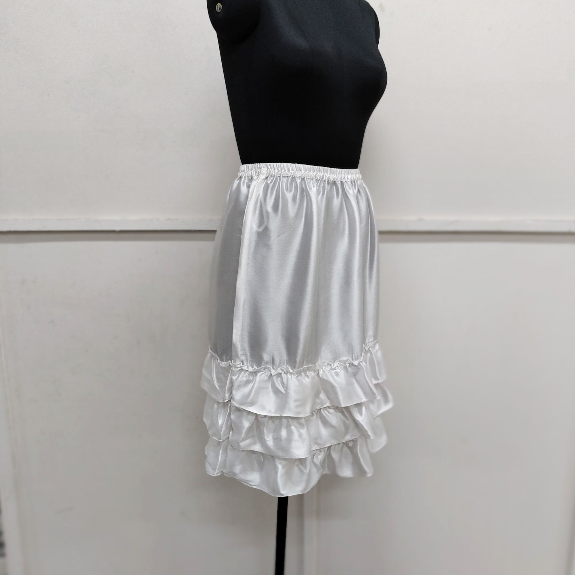 Satin Ruffle Half Slip, Dress Extender, Frill Satin Underskirt, Satin ...