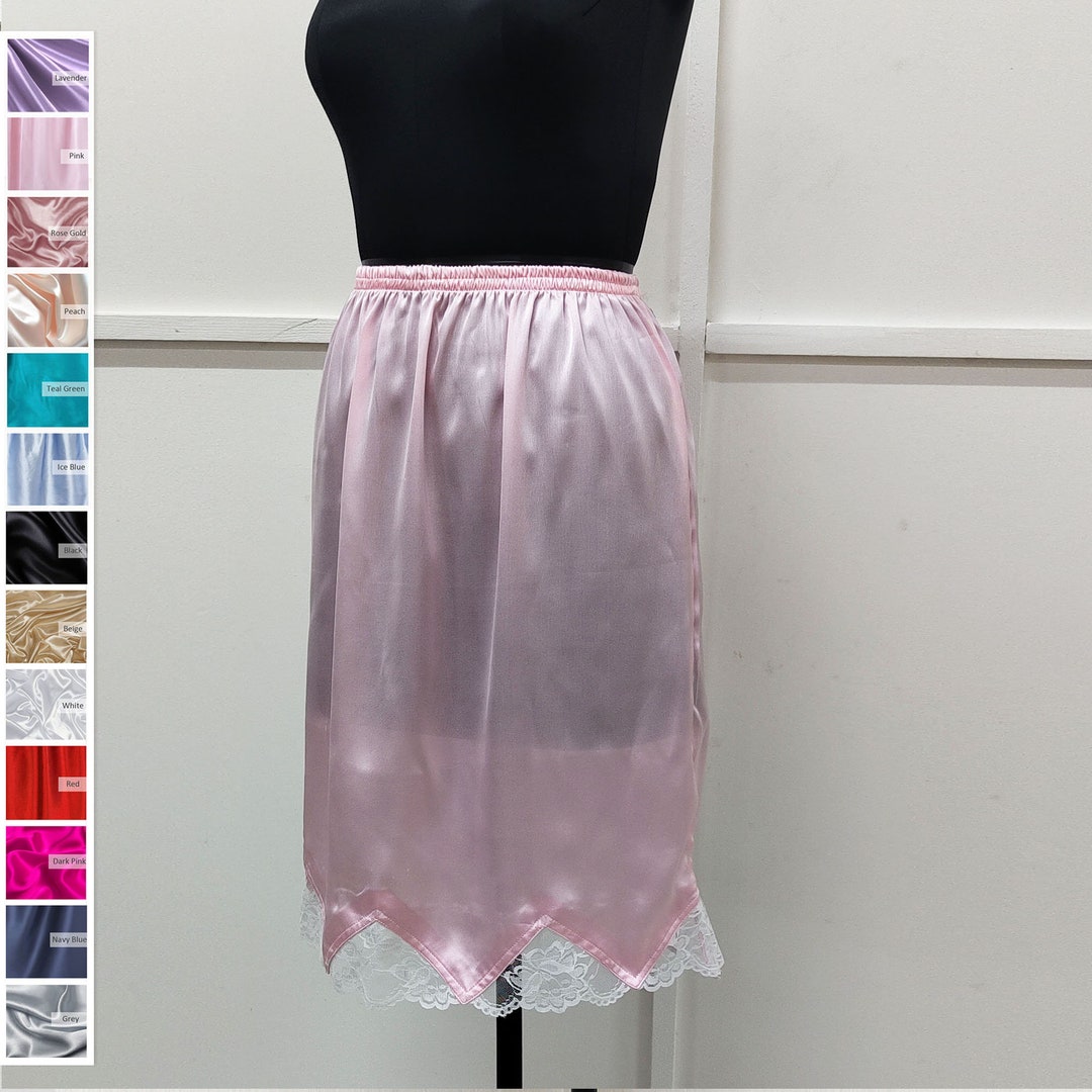 Satin Lacey Half Slip, Dress Extender, Satin Lacey Underskirt ...