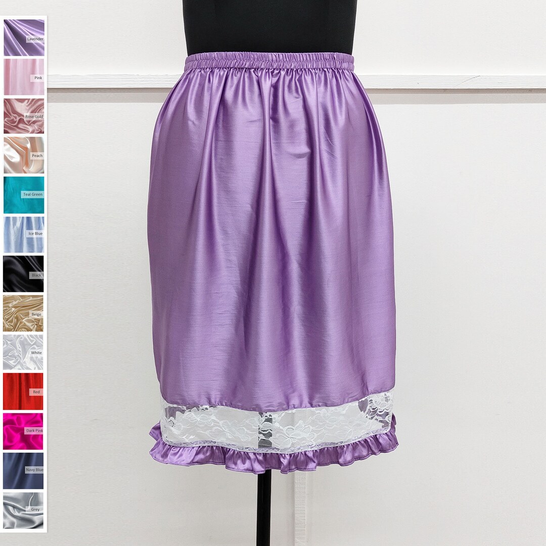 Satin Ruffle Half Slip, Dress Extender, Petticoat, Satin Underskirt ...