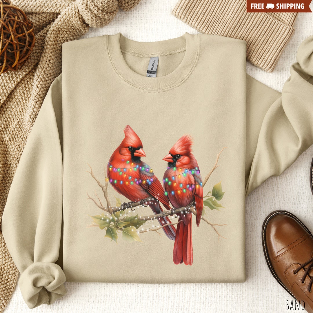 Cardinal Christmas Sweater,bird Lover Shirt,trendy Women Shirt,women ...