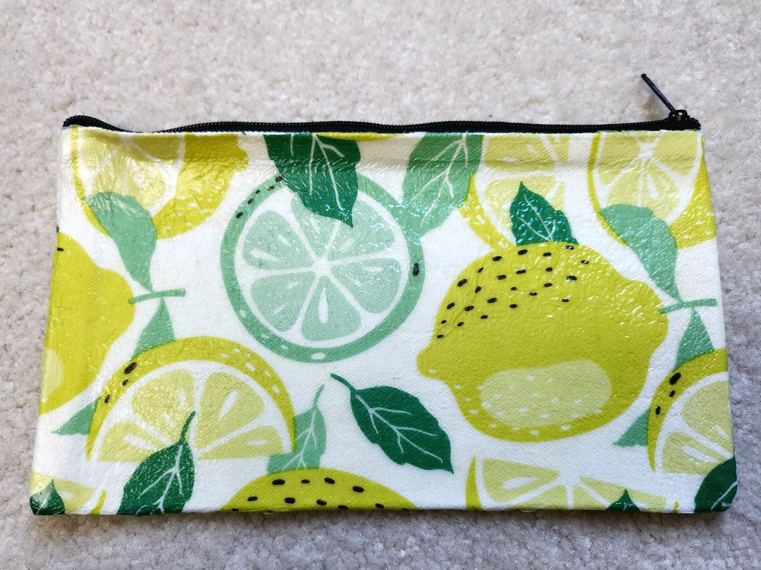 Lemon/lime Theme Handmade Canvas Zippered Pouch - Etsy