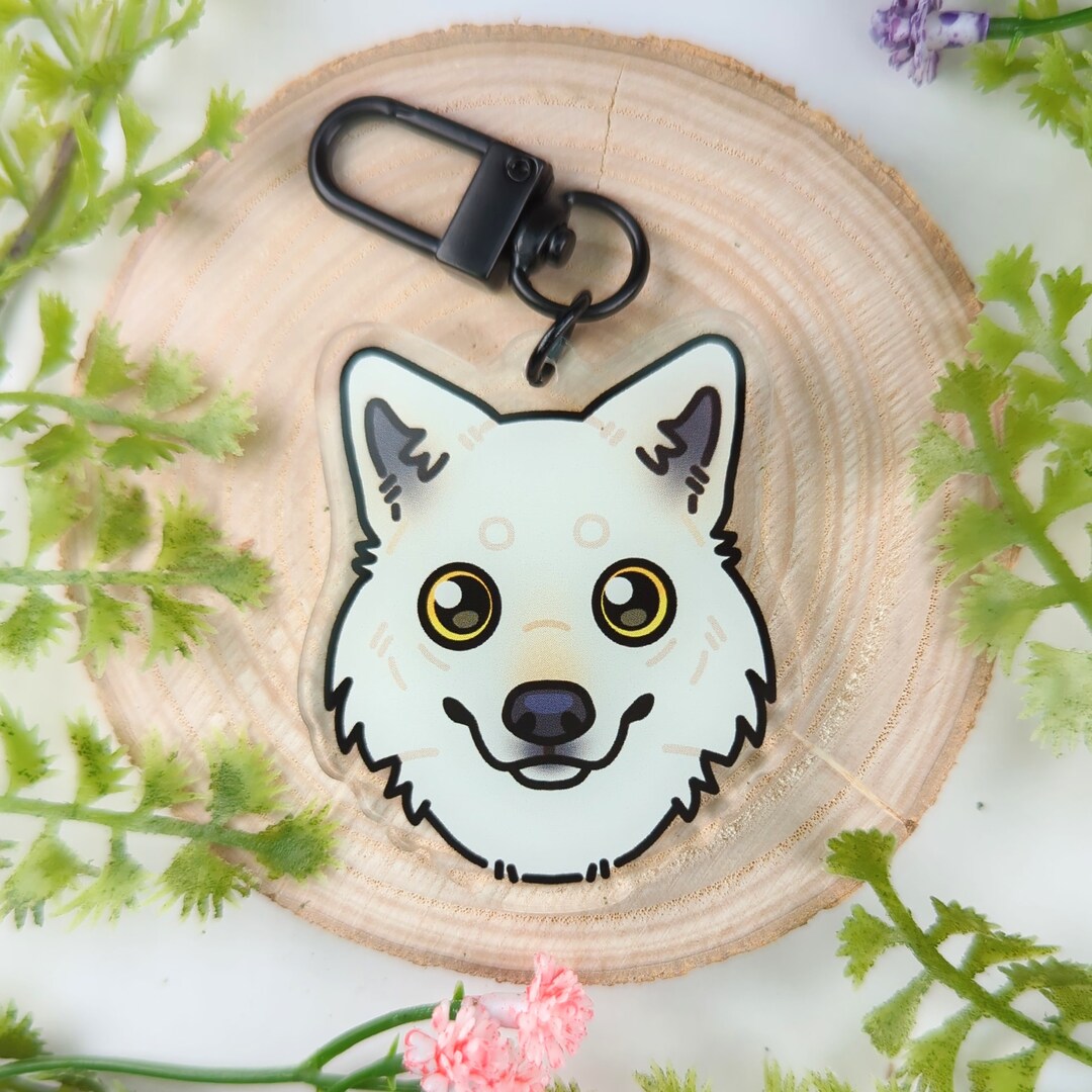 White Wolf Acrylic Keychain Arctic Wolf Keychain Gift Arctic Wolf ...