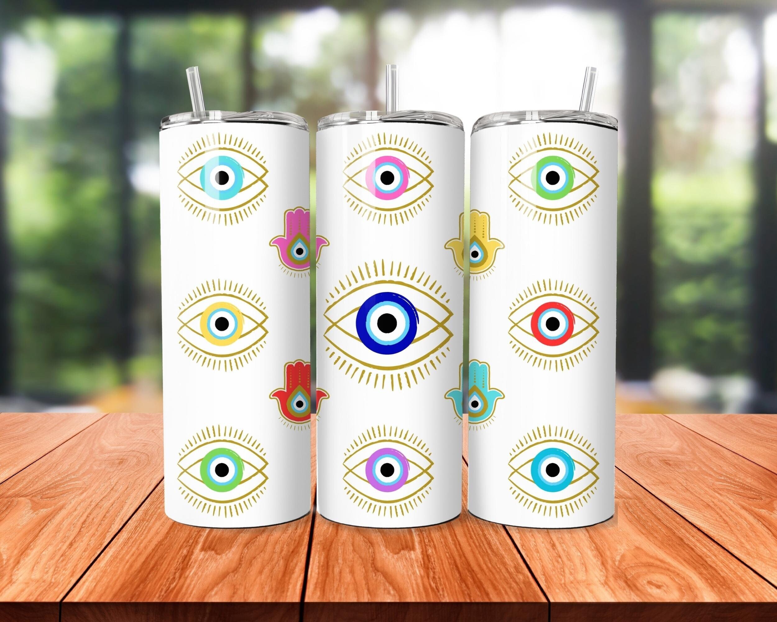 Evil Eye 20oz Skinny Tumbler Sublimation, Evil Eye Tumbler Wrap ...