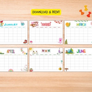 Blank Calendar for Kids, Homeschool Planner, Printable Calendar ...