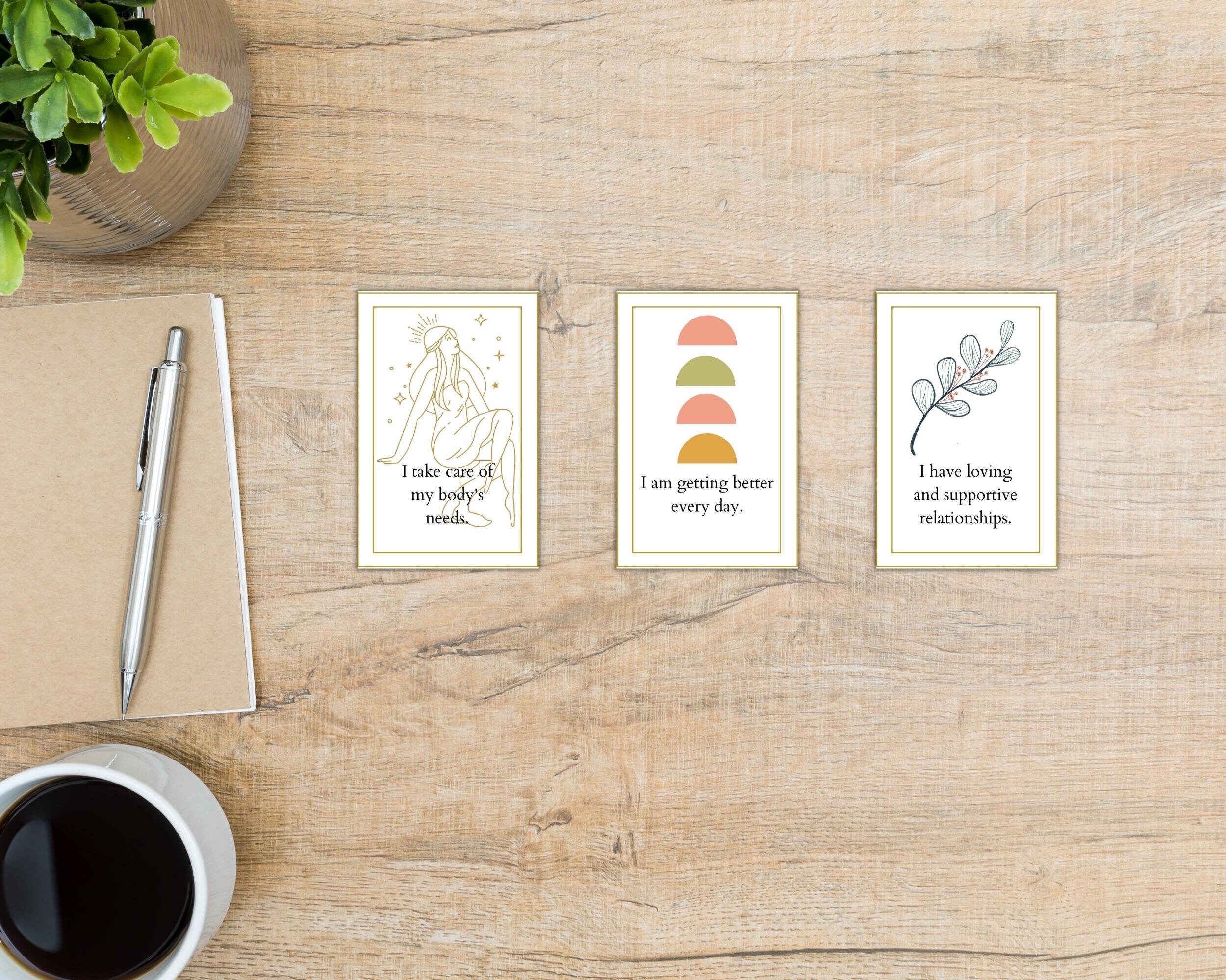 Boho Affirmation Cards | 24 Positive Affirmations Cards | Daily ...