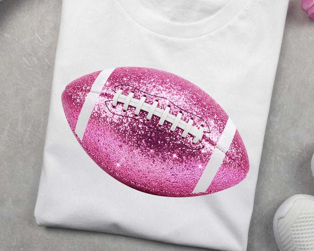 Pink Glitter Football Png: Game Day Pink Out Football Mom (digital ...