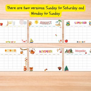 Blank Calendar for Kids, Homeschool Planner, Printable Calendar ...