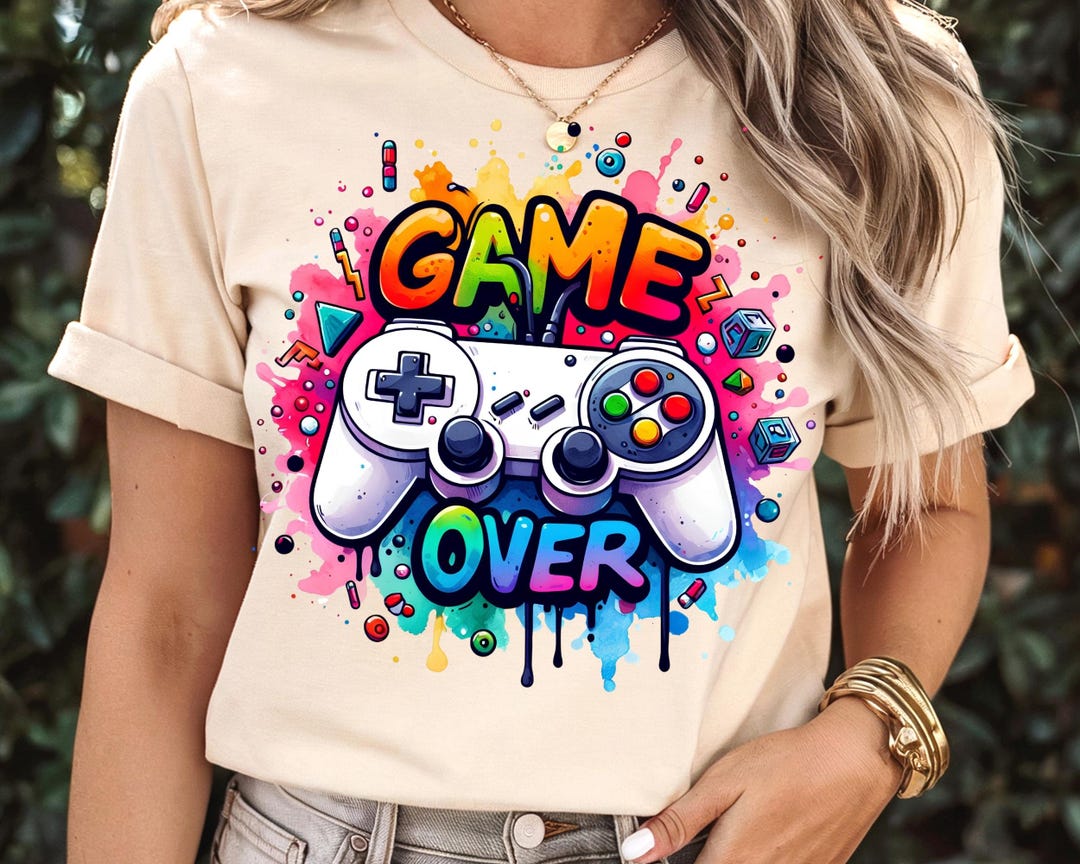 Game Over Png, T-shirt Design, Gamer Sublimation Design, Game Shirt ...