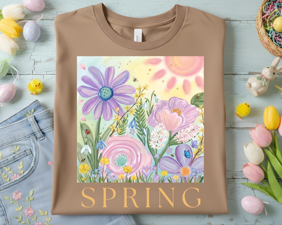 Floral Spring PNG, Coquette Spring Watercolor Shirt Design (digital ...