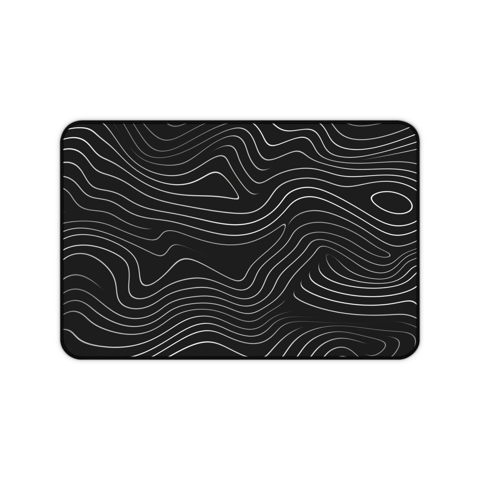 Black and White Graphic Pattern, Wavy Lines, Desk Mat, Gaming Mouse Pad ...