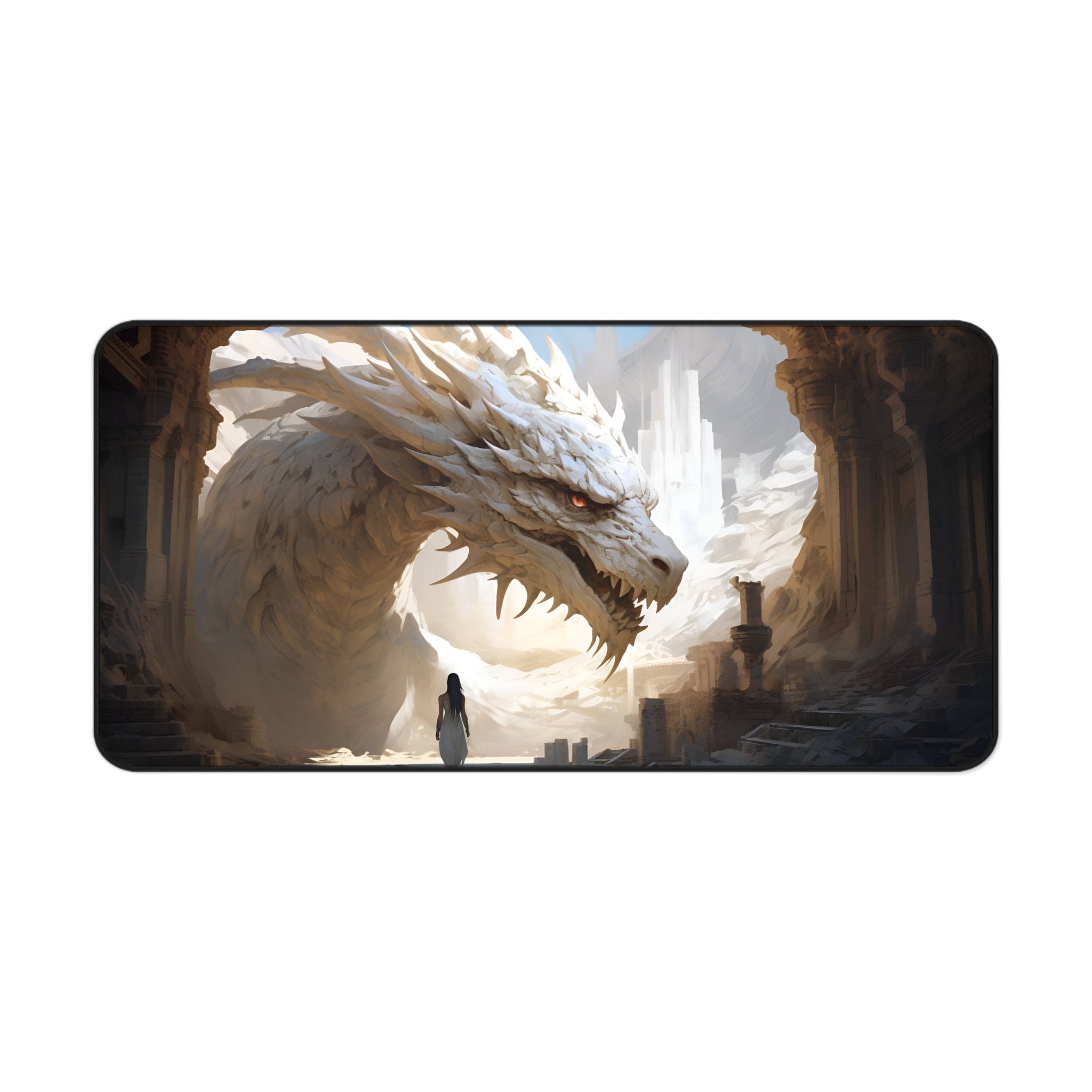 White Dragon Mousepad, Mousepad Fantasy, Mousepad Art, Aesthetic ...