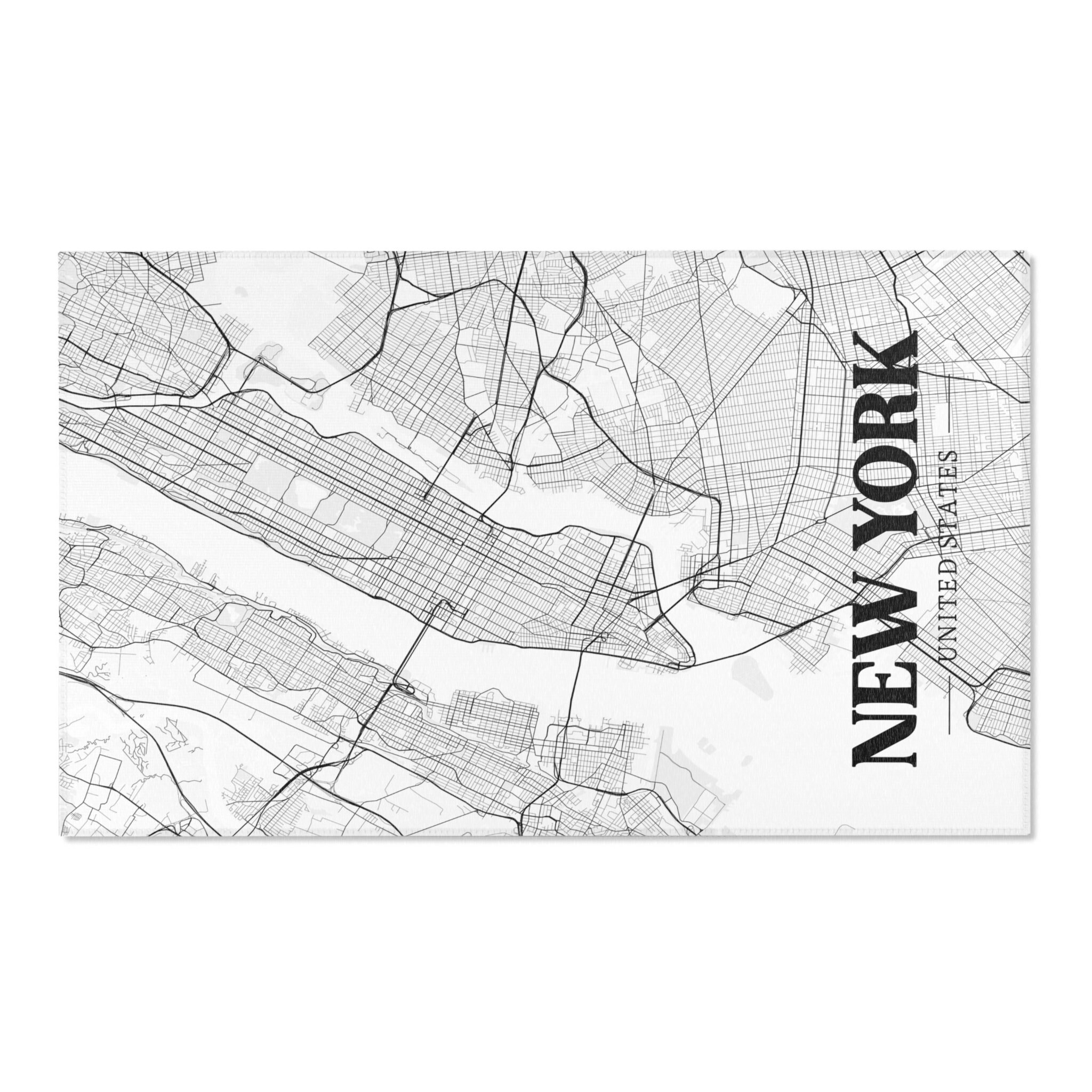 New York Map Rug, City Map, Black and White Rug, City Mat, Home and ...