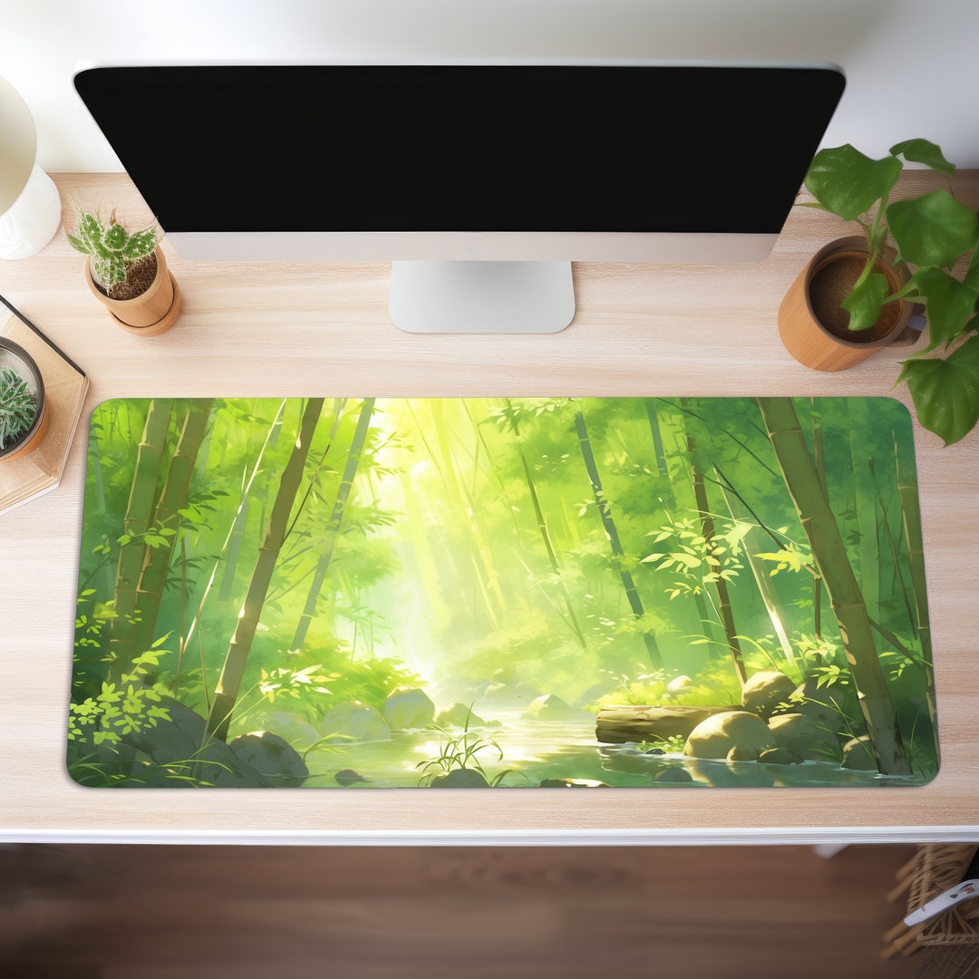 Bamboo Forest Mousepad, Green, Studio Ghibli, Bright Sunlight ...