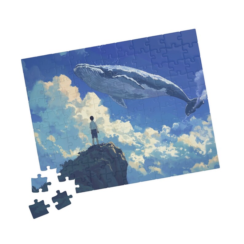 Flying Whale Jigsaw Puzzle, Studio Ghibli Puzzle, 500 Pieces, 1000 Pieces, Unique Jigsaw, Family ...