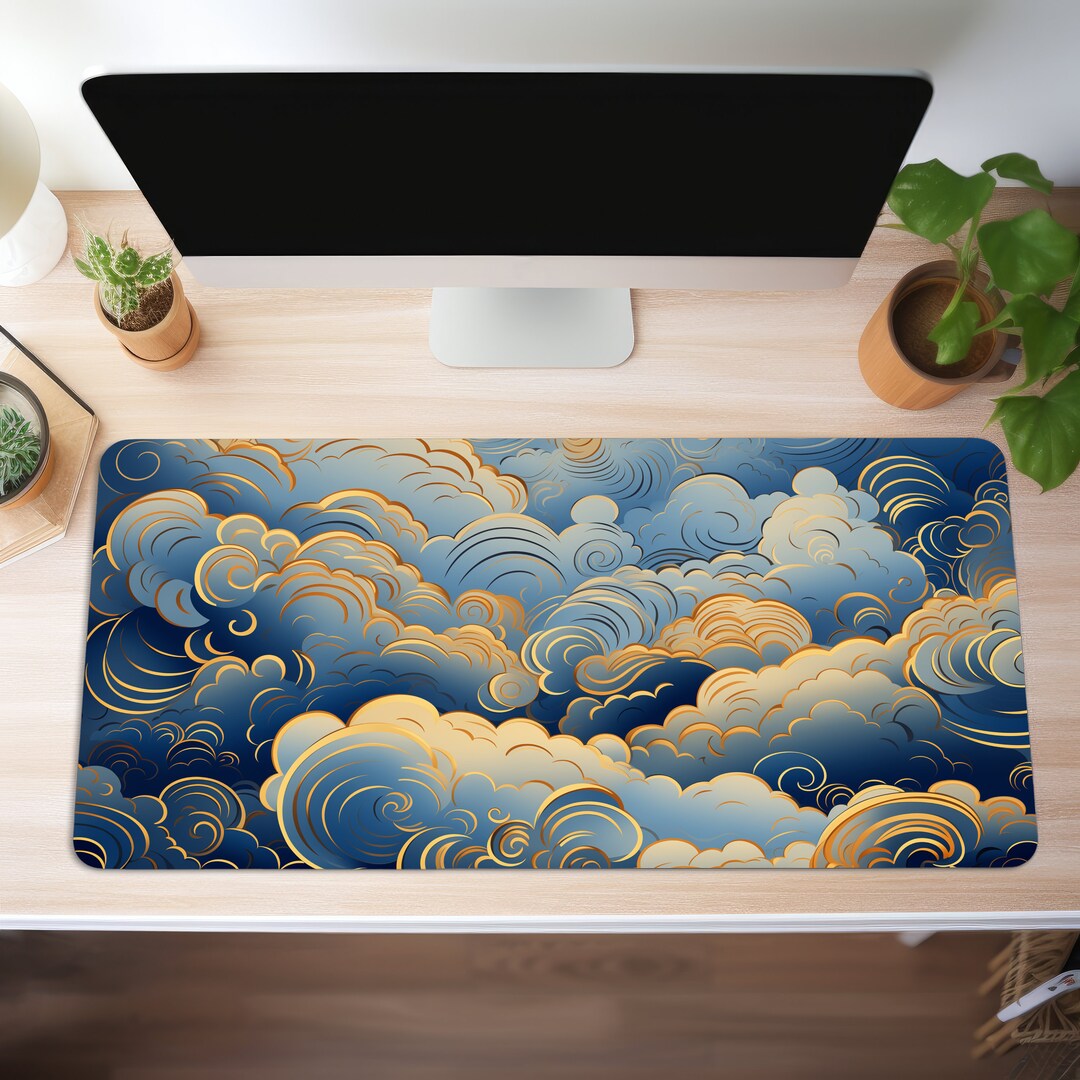 Golden Cloud Mousepad, Seamless Pattern, Abstract Art, Aesthetic ...