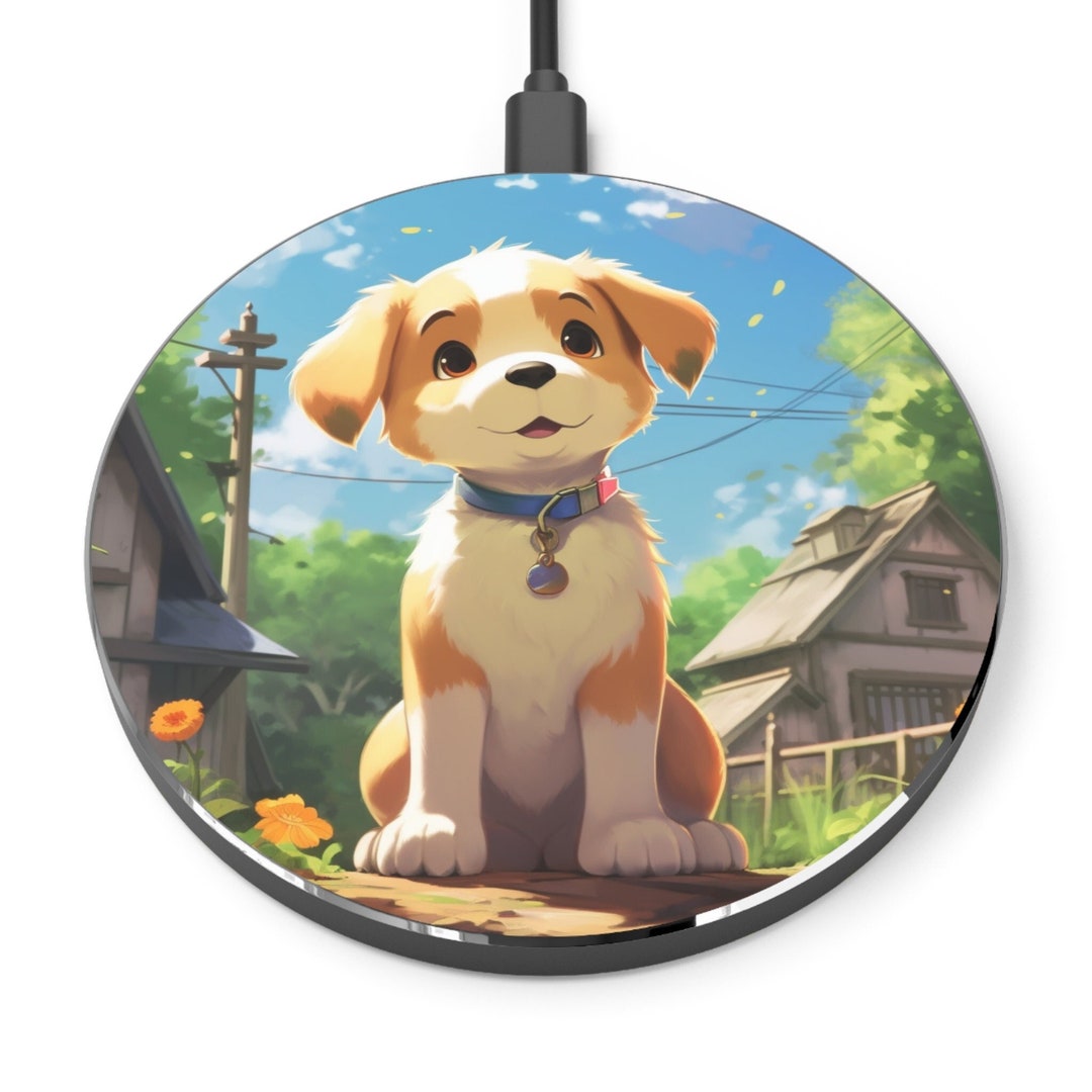Studio Ghibli Inspired Wireless Charger, Cute Small Puppy, Charging ...