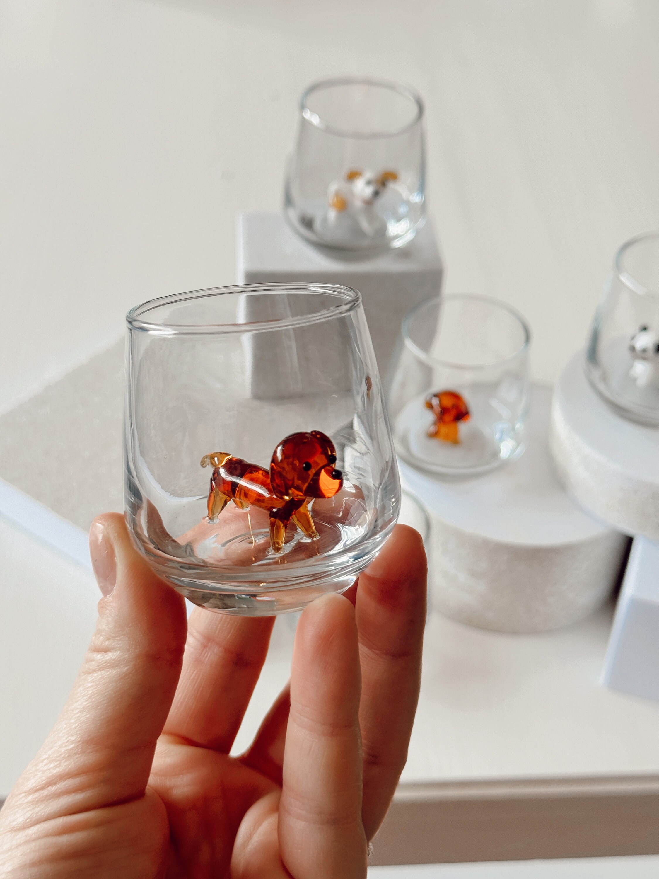5 Pieces Set of Tiny Cute Dog Shot Glasses Tequila Glasses Gift for Her ...