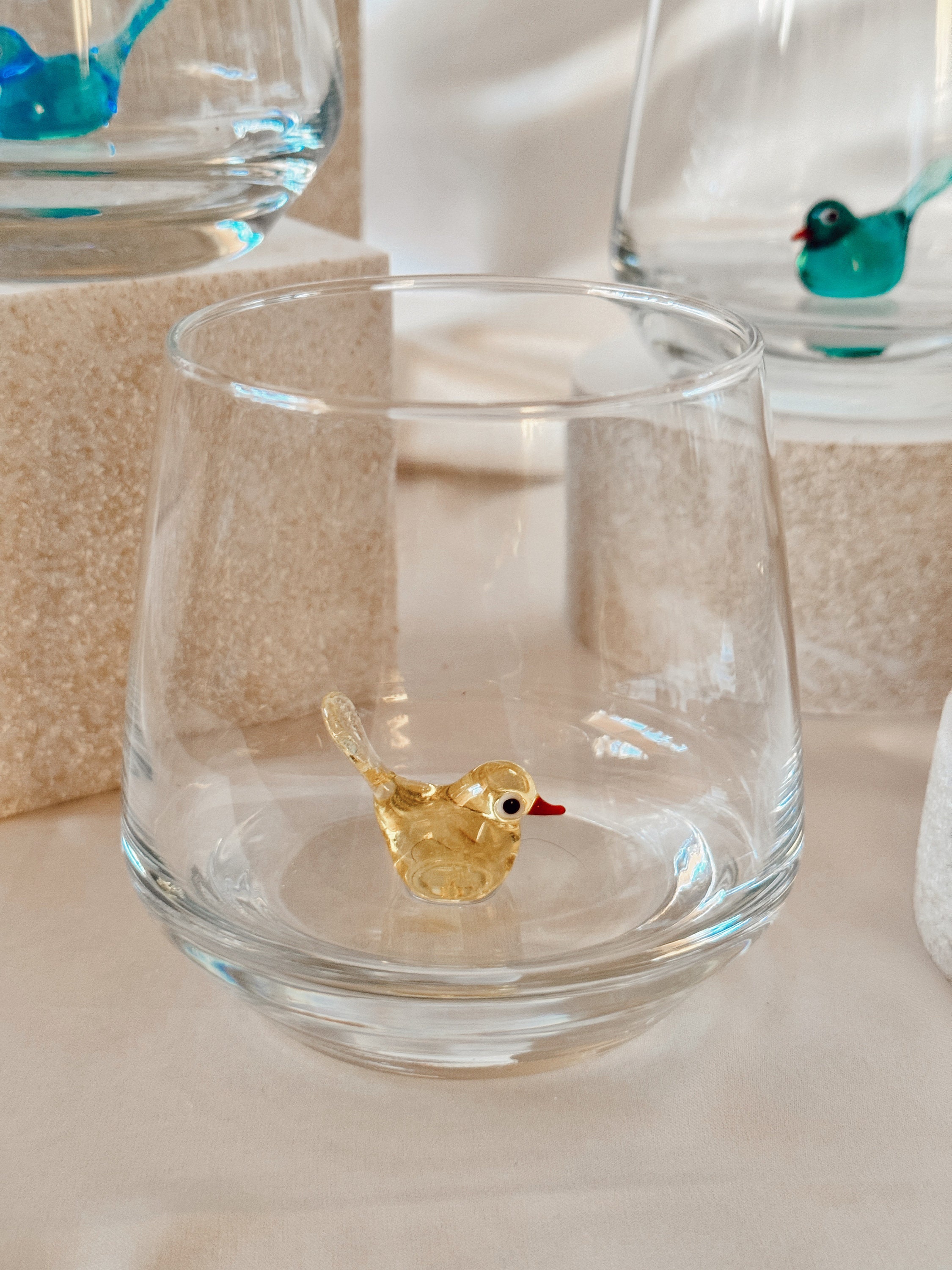 Murano Glass Bird Wine Glass – Stemless Bird Figurine Cup - Etsy
