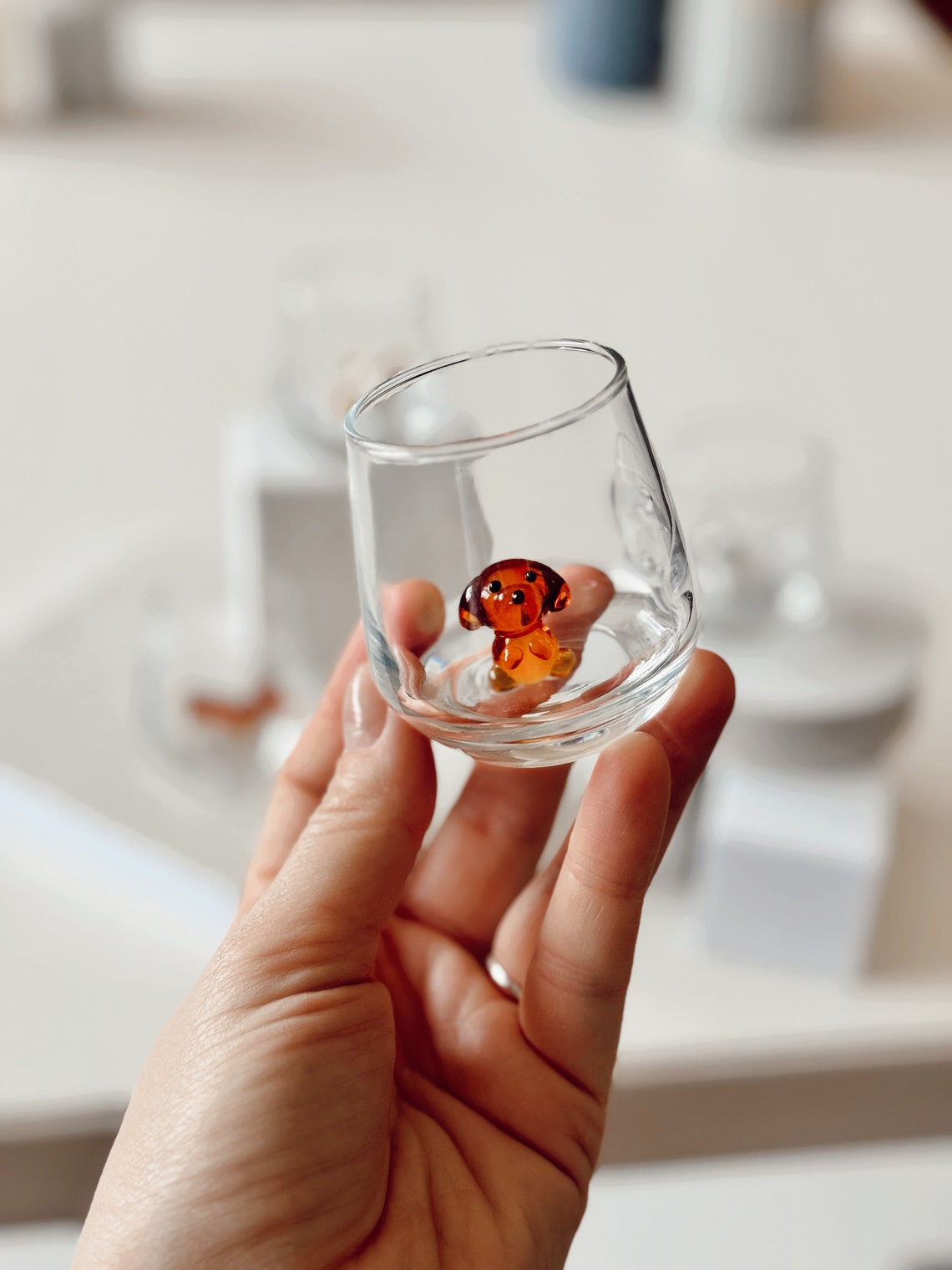 5 Pieces Set of Tiny Cute Dog Shot Glasses Tequila Glasses Gift for Her ...
