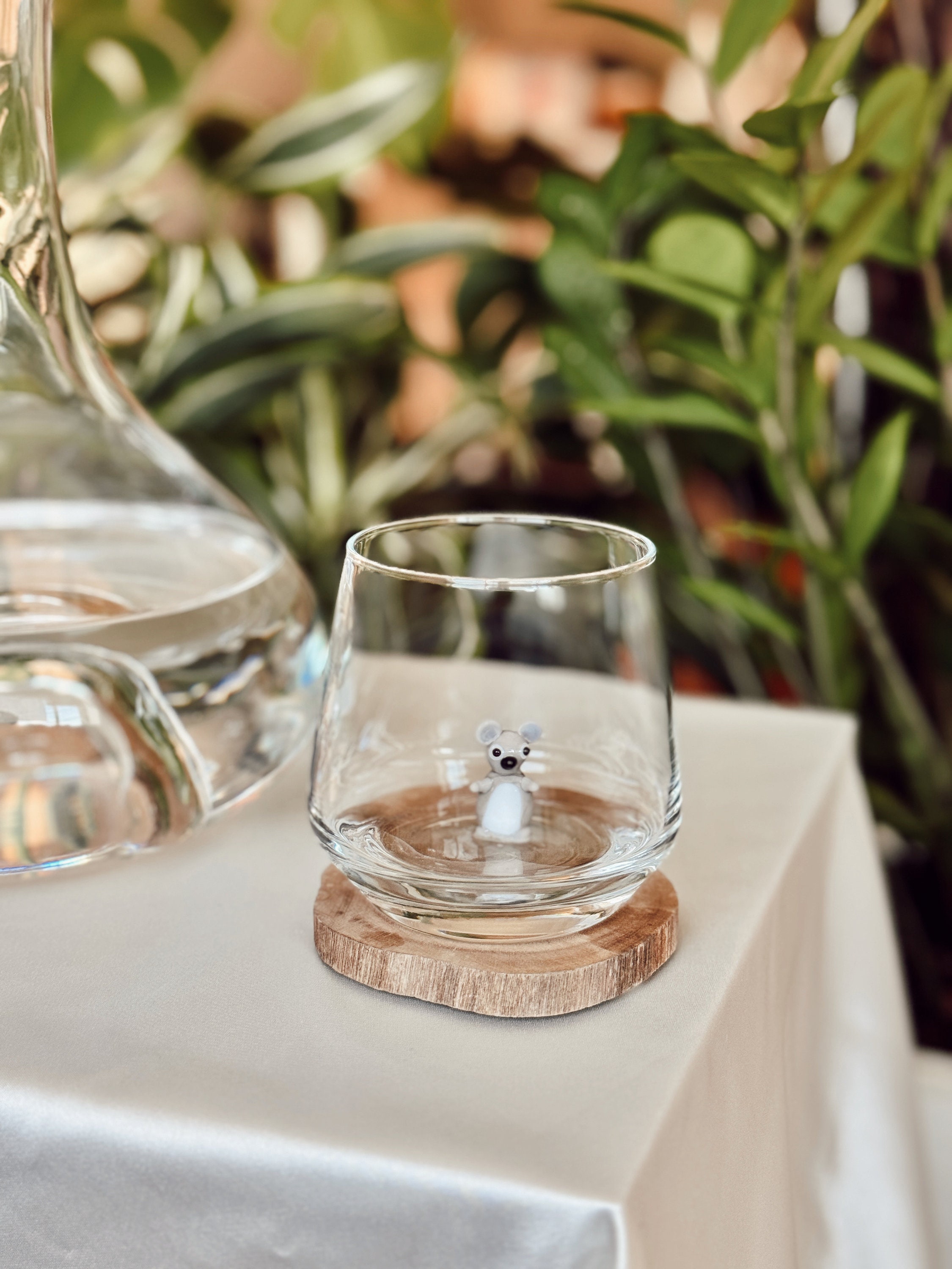 Tiny Koala Figure Glass Cups Cute Animal Figurine Inside Hand Blown ...