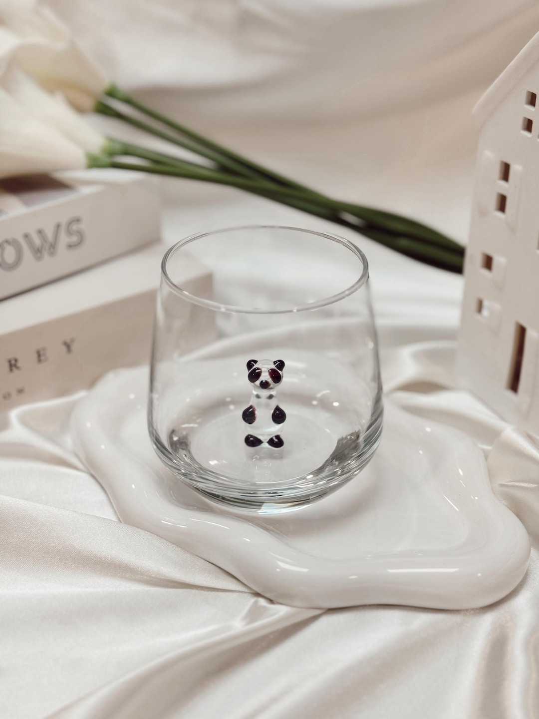Murano Glass Panda Whiskey Glass – Handmade Modern Decor Gift - Etsy