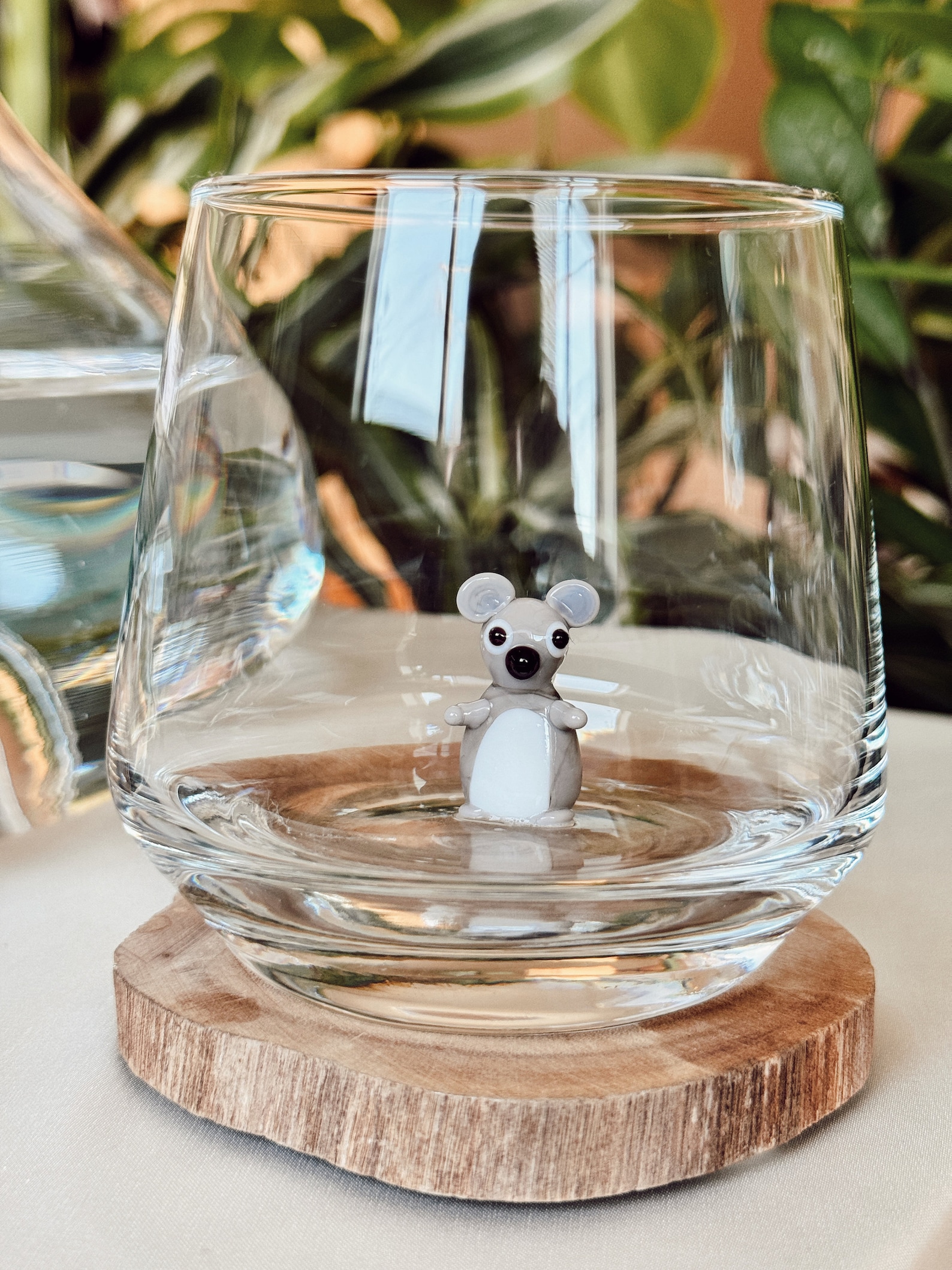 Tiny Koala Figure Glass Cups Cute Animal Figurine Inside Hand Blown ...