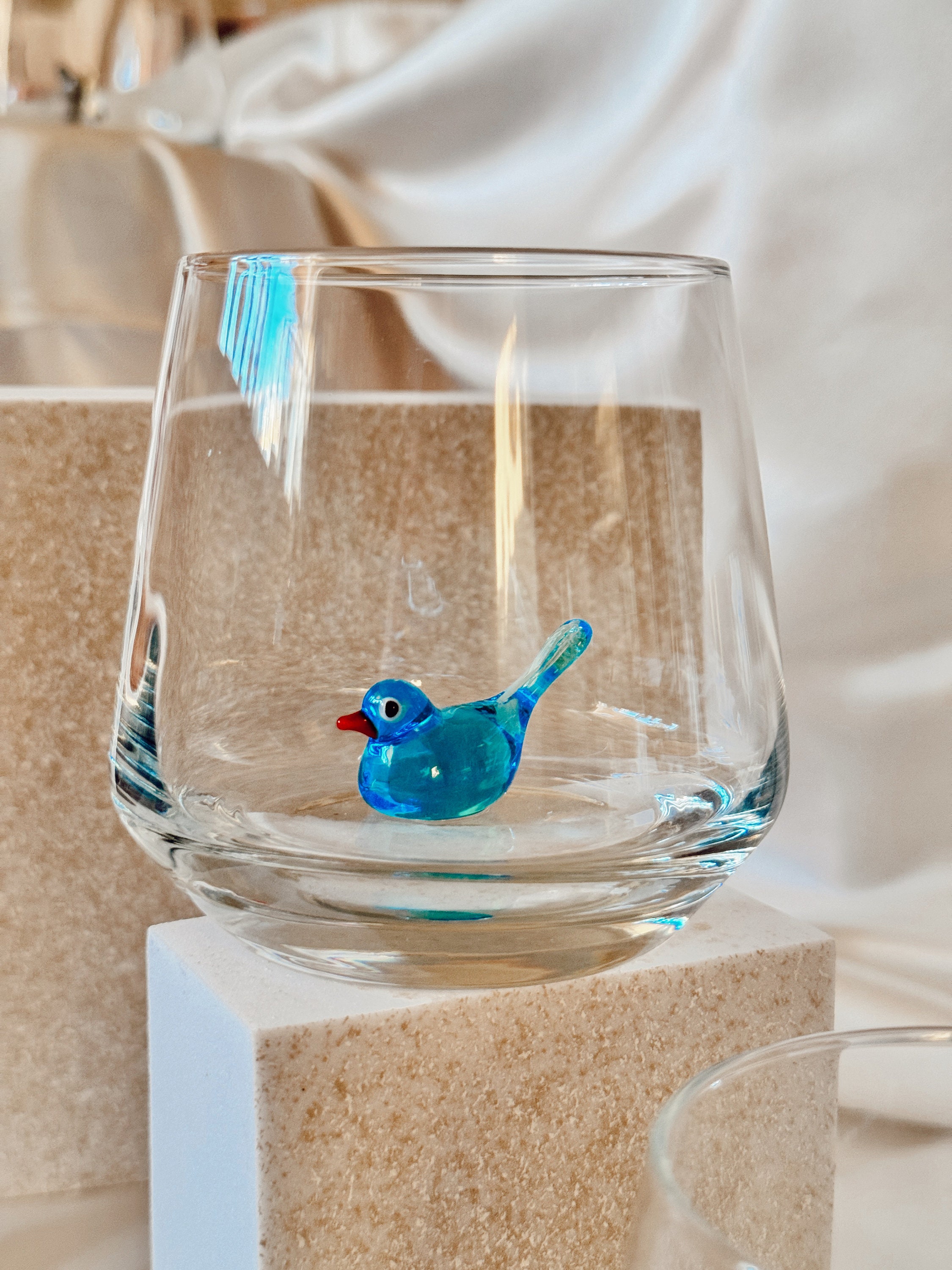 Murano Glass Bird Wine Glass – Stemless Bird Figurine Cup - Etsy