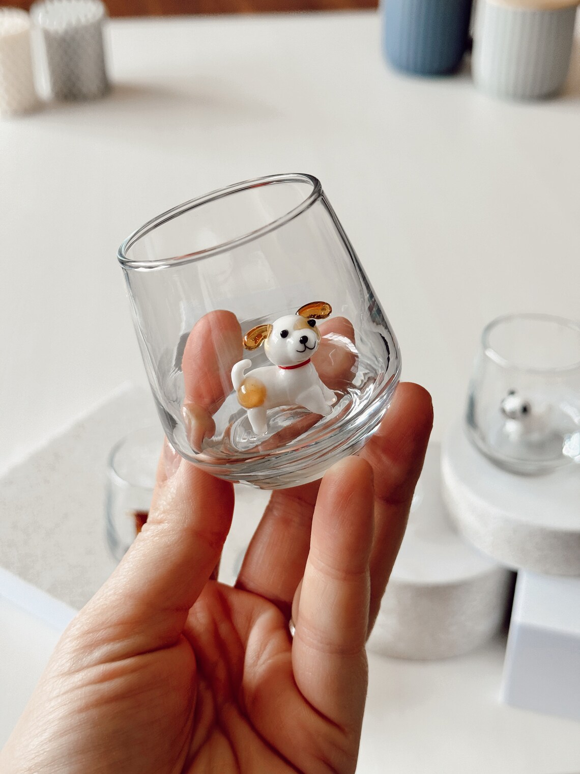 5 Pieces Set of Tiny Cute Dog Shot Glasses Tequila Glasses Gift for Her ...