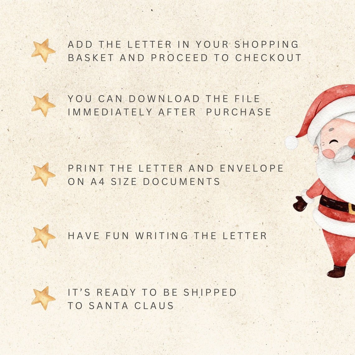 LETTER TO SANTA - Printable - Instant Download - Easy to Print - A4 ...