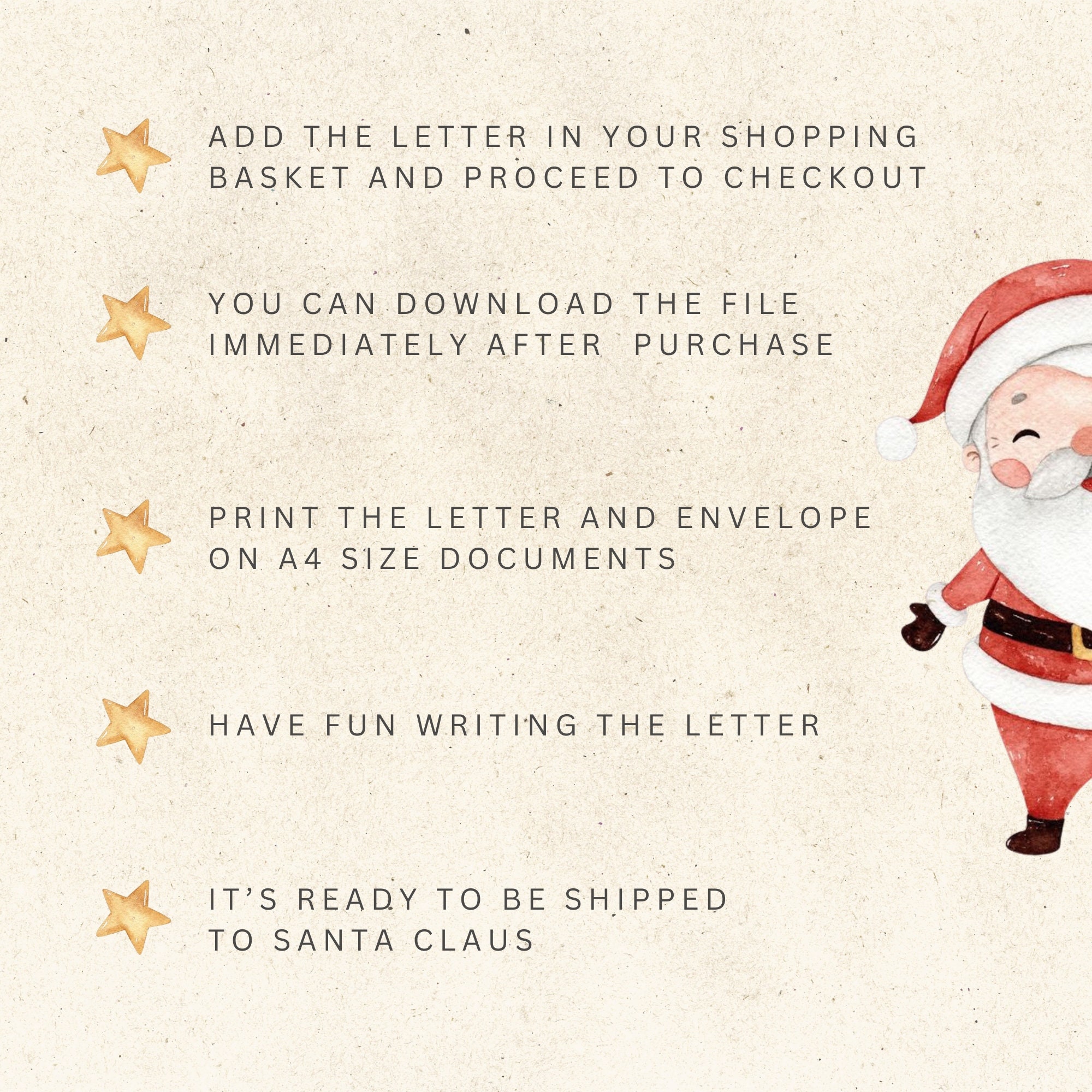 LETTER TO SANTA - Printable - Instant Download - Easy to Print - A4 ...