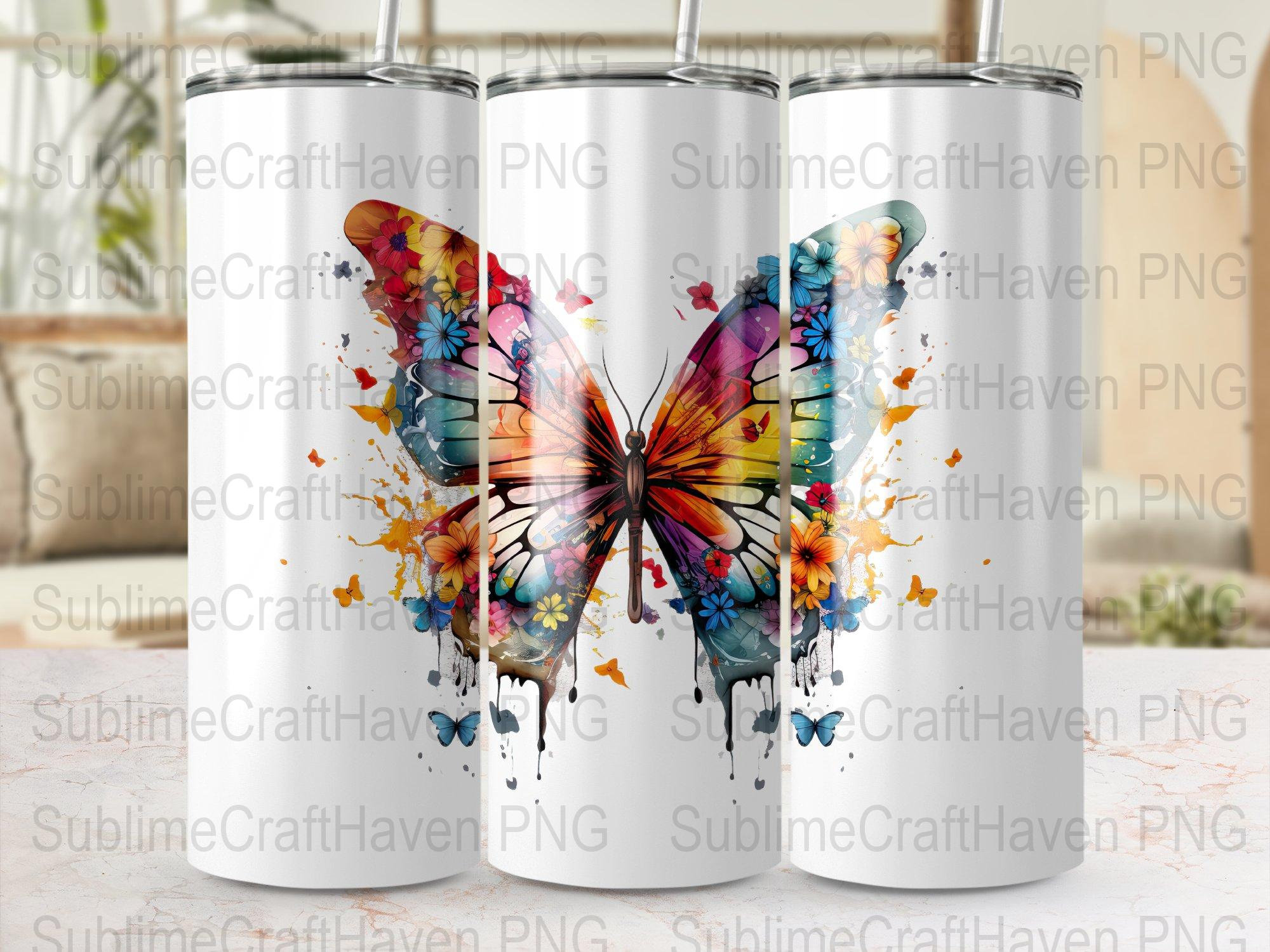 Butterfly Sublimation PNG Download, Alcohol Ink, Paint Splatter, High ...
