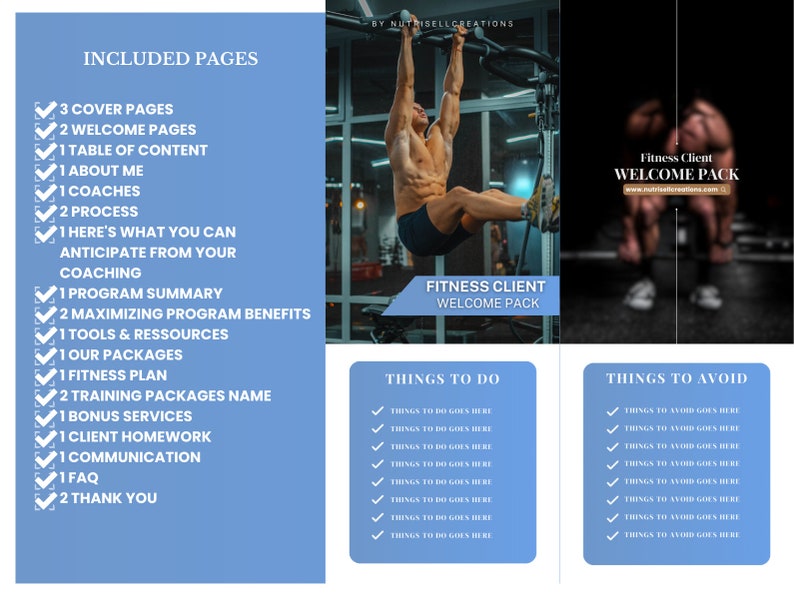 Fitness Client Welcome Pack, Fitness Coach Templates, Personal Trainer ...