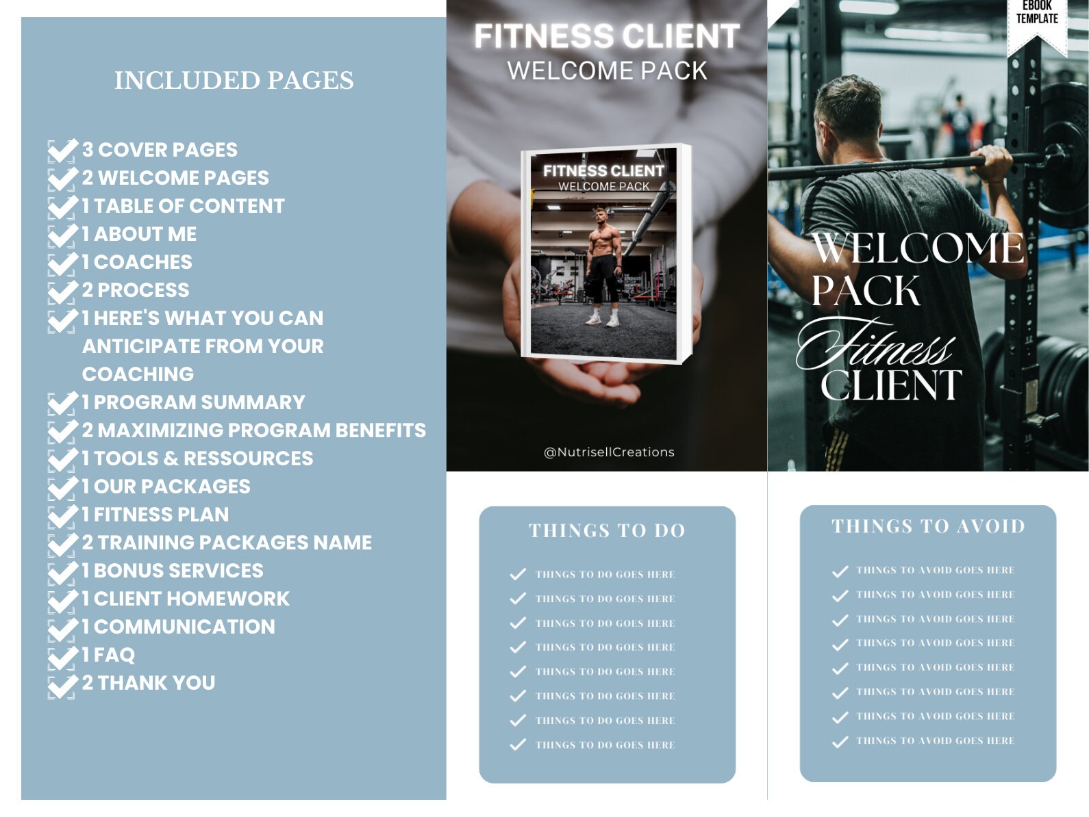 Ebook Template Canva Welcome Pack Fitness Canva Template Program ...