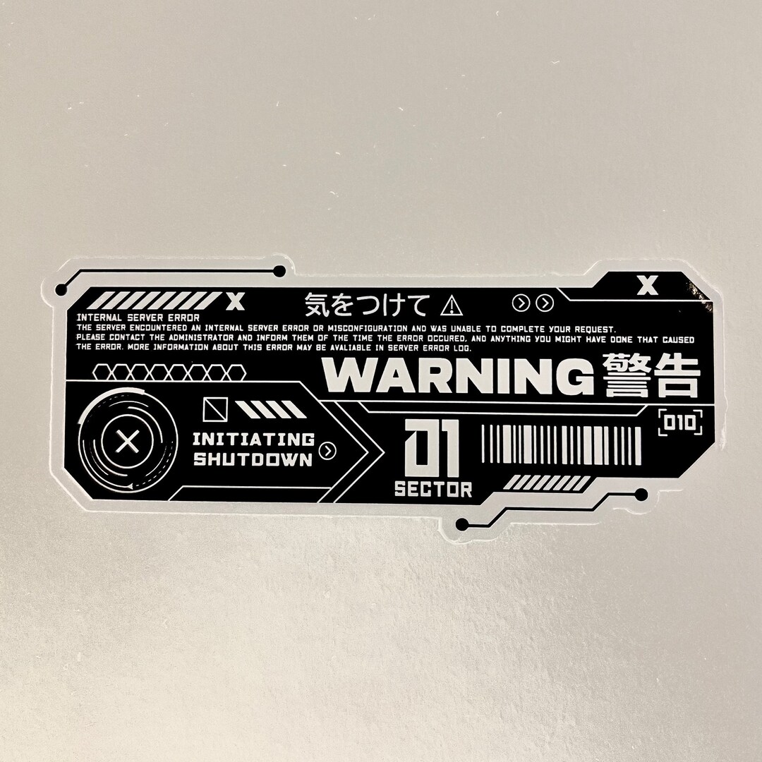 WARNING Sticker CYBERPUNK Cyber Futuristic Cybercore - Etsy