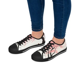 Sneakers, Cherry Blossom Tree Custom Art, Women's Floral Shoes, Unique ...