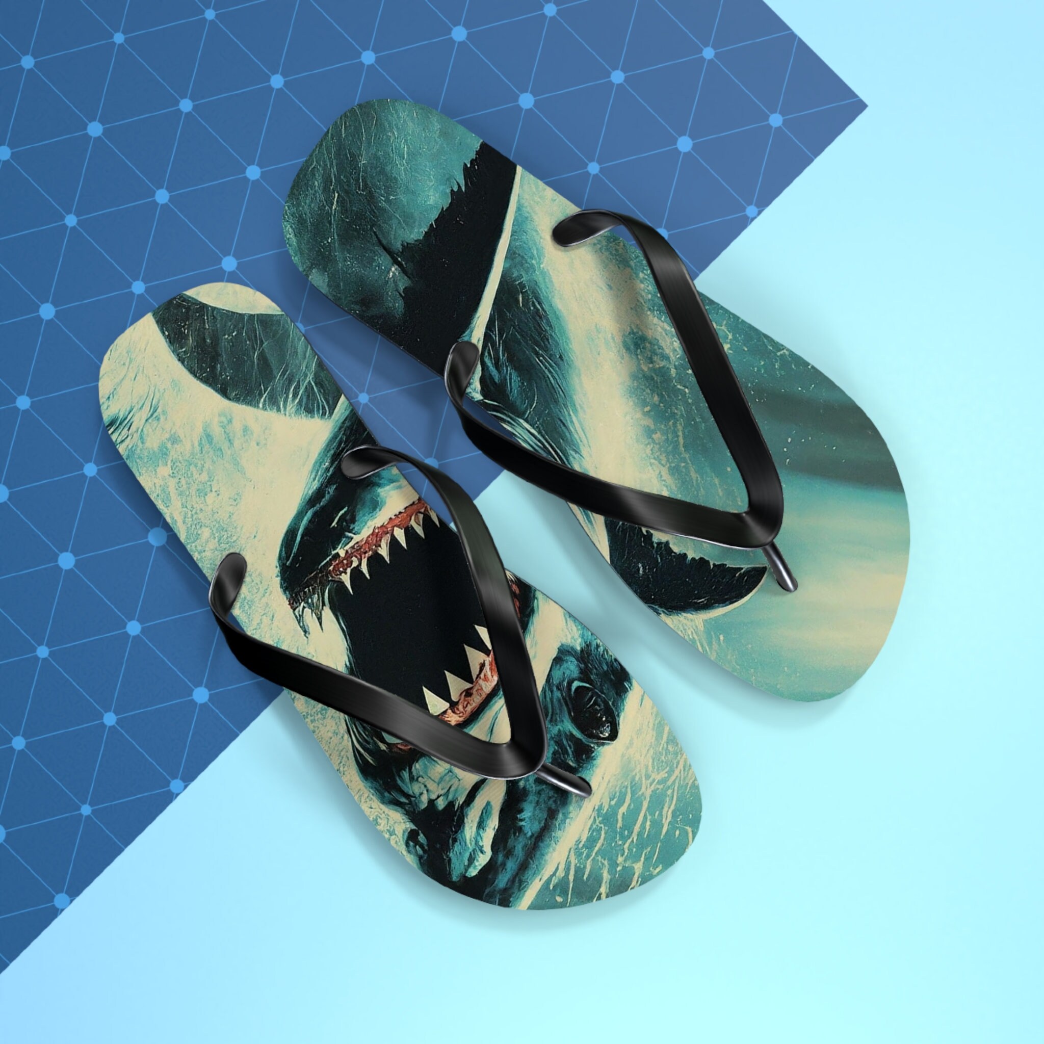 Funny Shark Flip Flops, Beach Sandals, Ocean Lover Gift, Summer Shoes ...