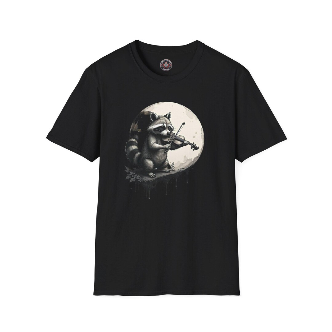 Trash Panda Moon Serenade Unisex Softstyle T-shirt, Raccoon Tee, Funny ...