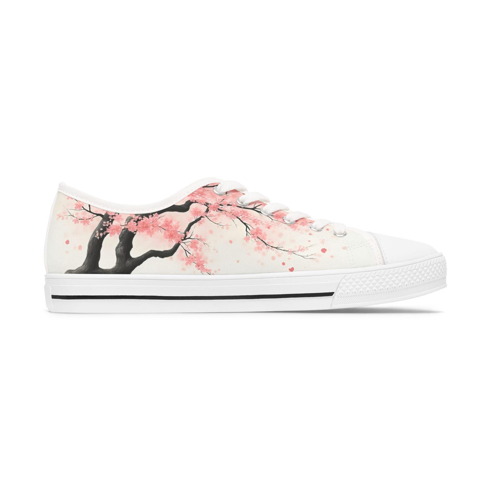Sneakers, Cherry Blossom Tree Custom Art, Women's Floral Shoes, Unique ...